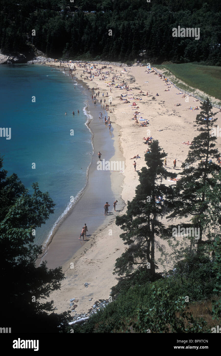 Sand Beach on Mount Desert Island, Maine, home of Acadia National Park ...