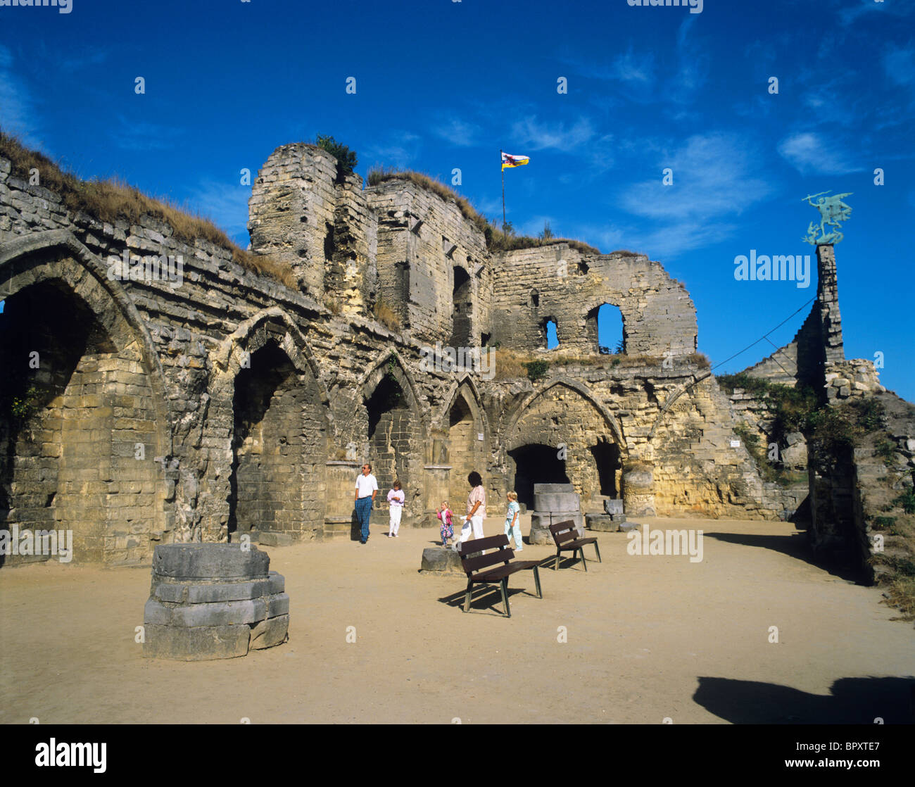 Valkenburg aan de Geul - Ruins of a medieval castle stand above the ...