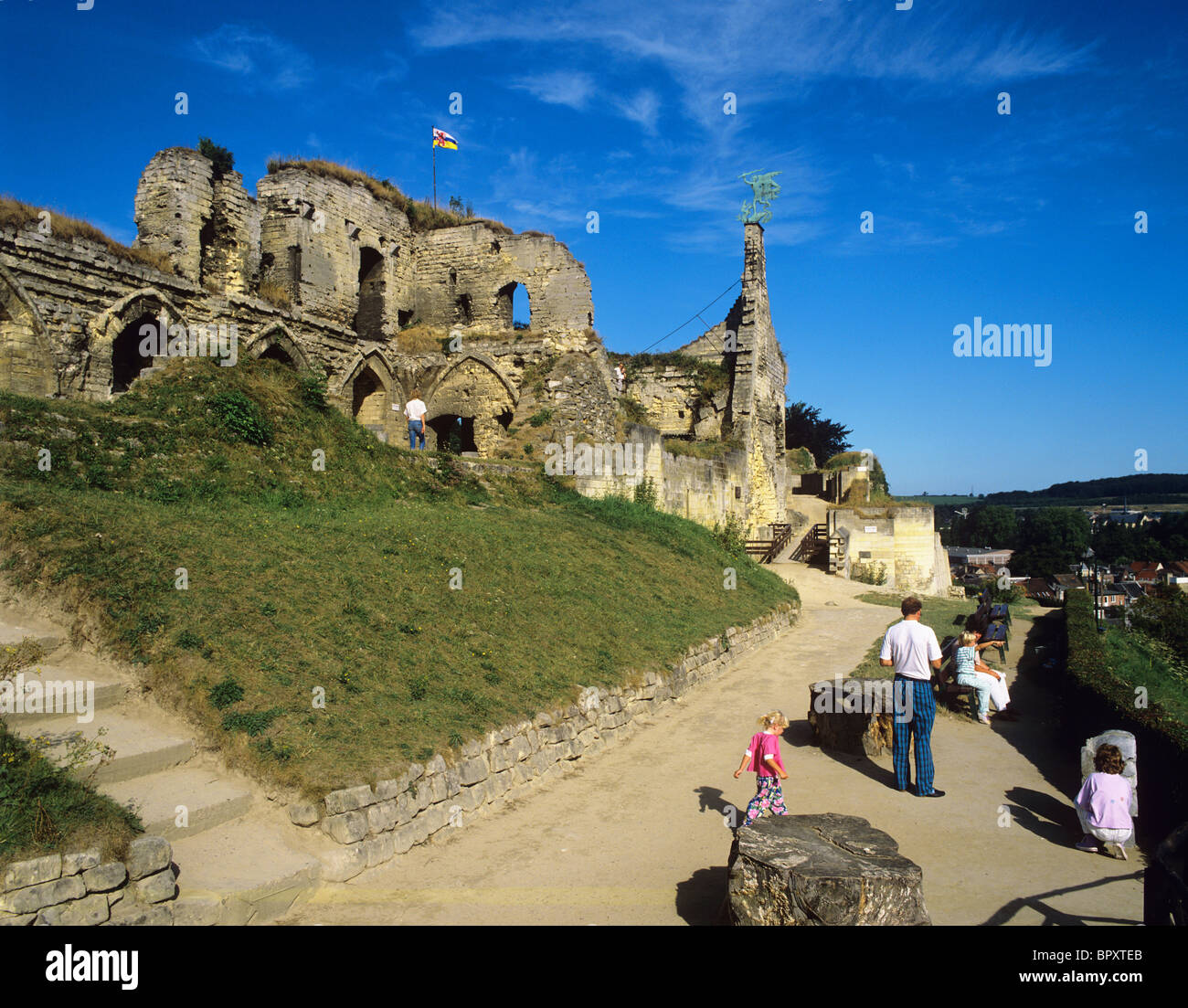Valkenburg aan de Geul - Ruins of a medieval castle stand above the ...