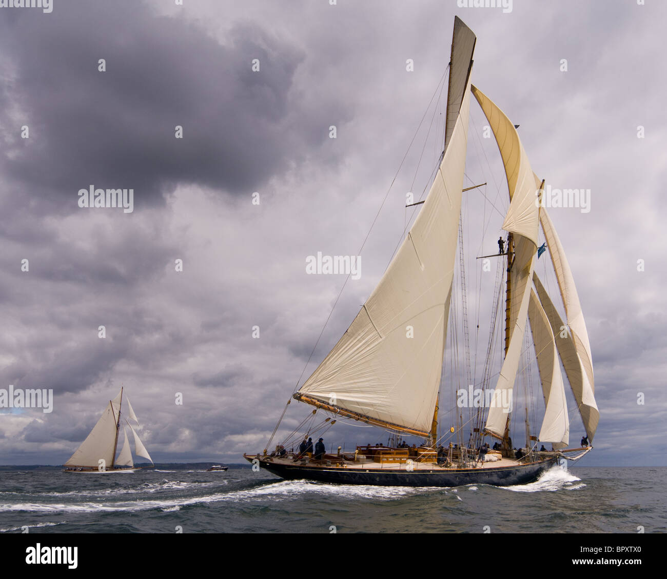 Classic Yacht Mariette 1915 Sailing High Resolution Stock Photography ...