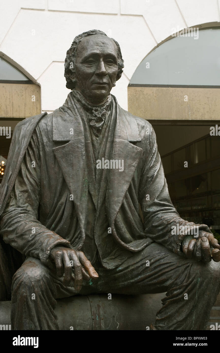 Denmark Funen Odense Hans Andersen statue in main square Stock Photo ...