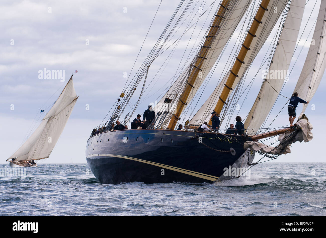 Classic Yacht Mariette 1915 Sailing High Resolution Stock Photography ...
