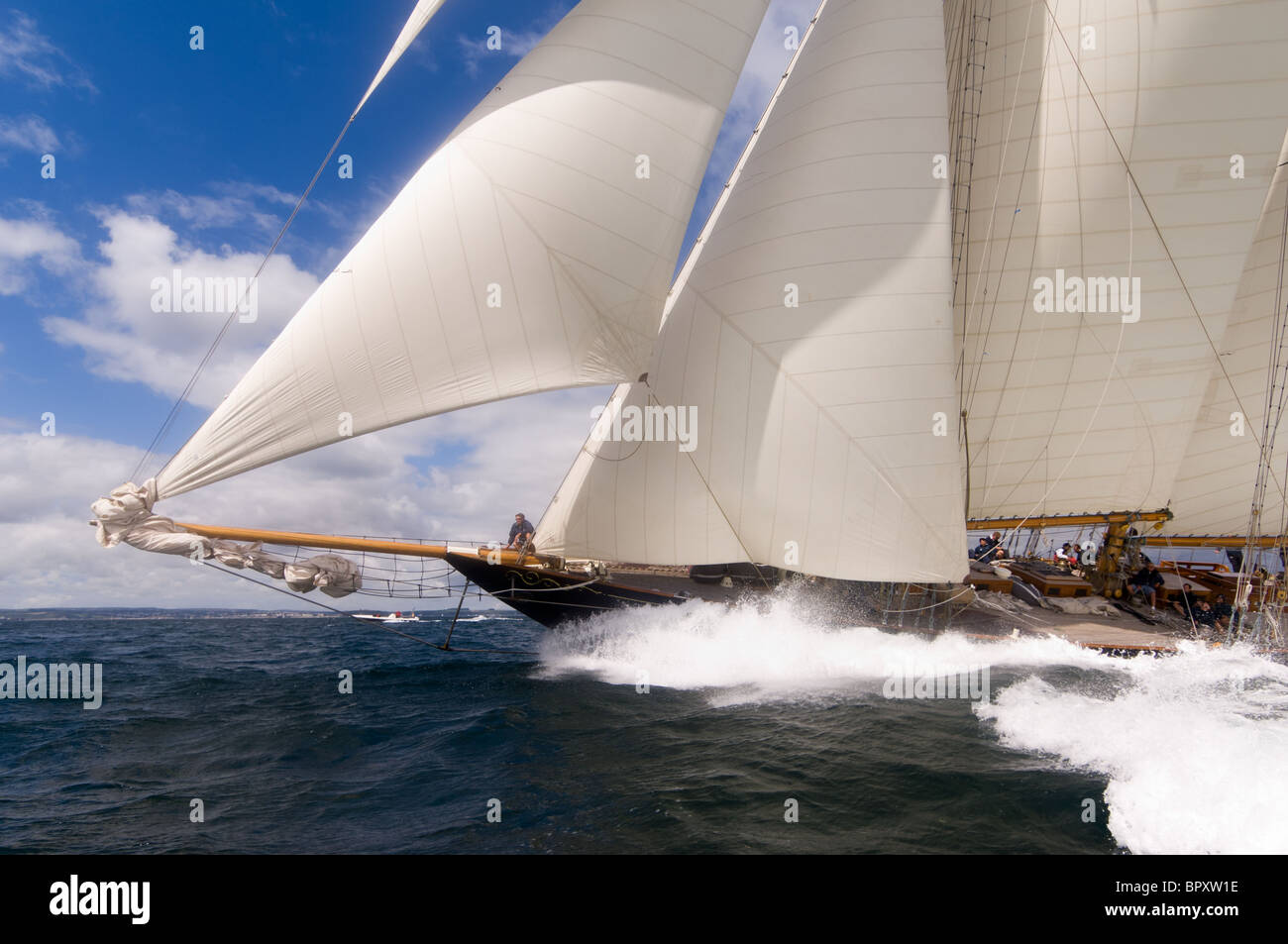 Classic Yacht Mariette 1915 Sailing High Resolution Stock Photography ...