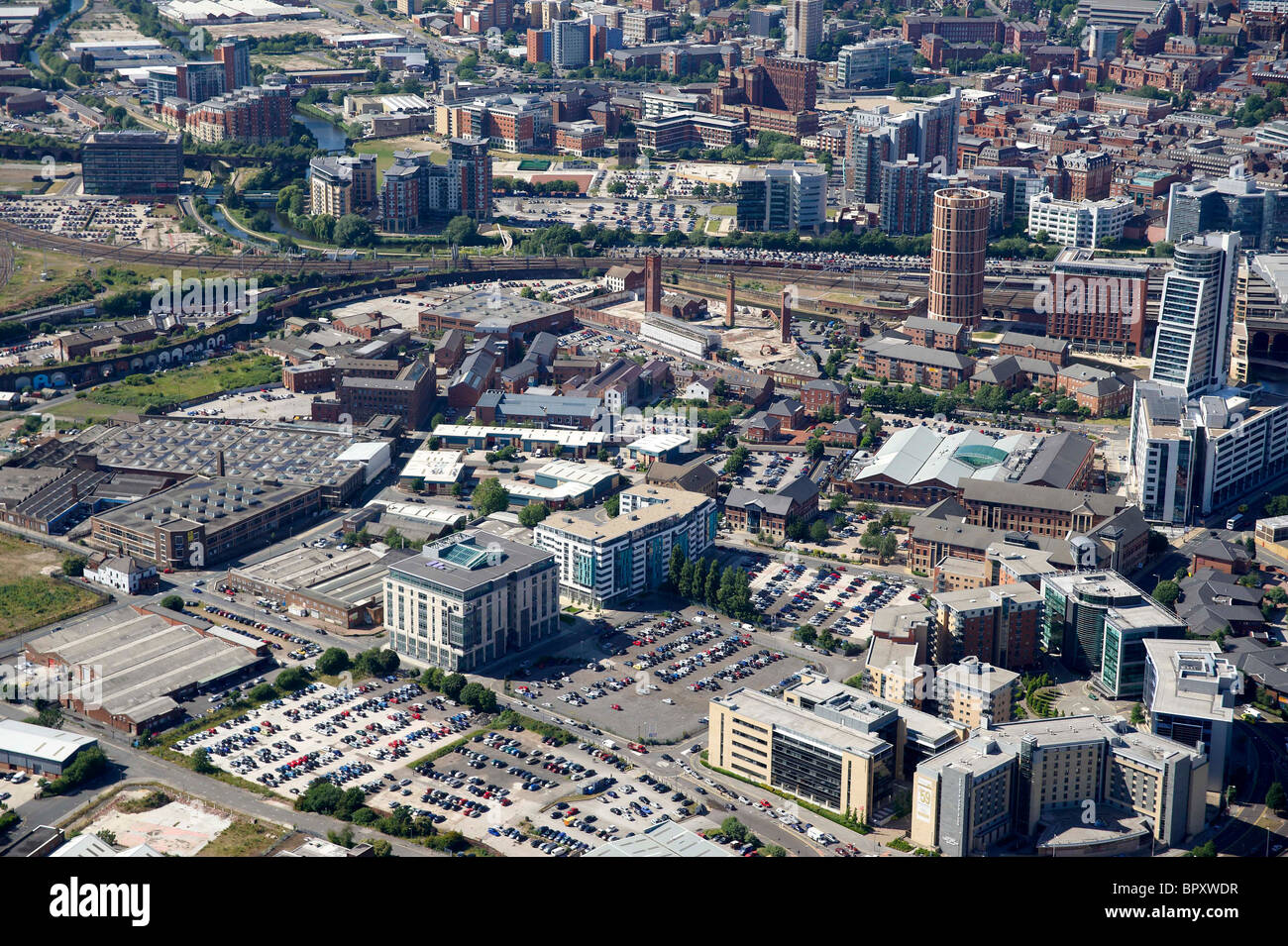 Holbeck Village, Leeds City Centre from the air, Summer 2010 Stock ...