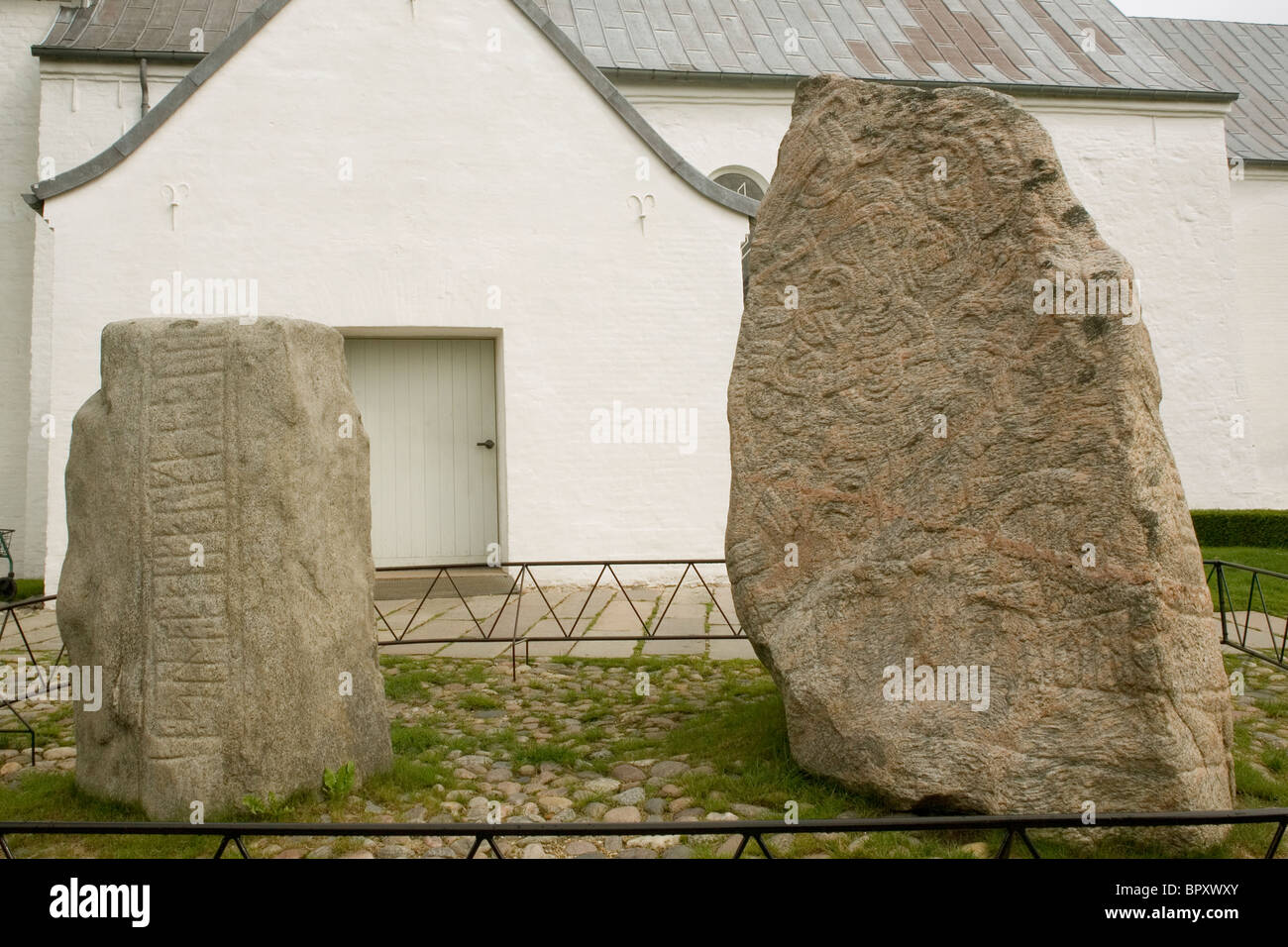 Denmark Jutland Jelling Rune stones Stock Photo - Alamy