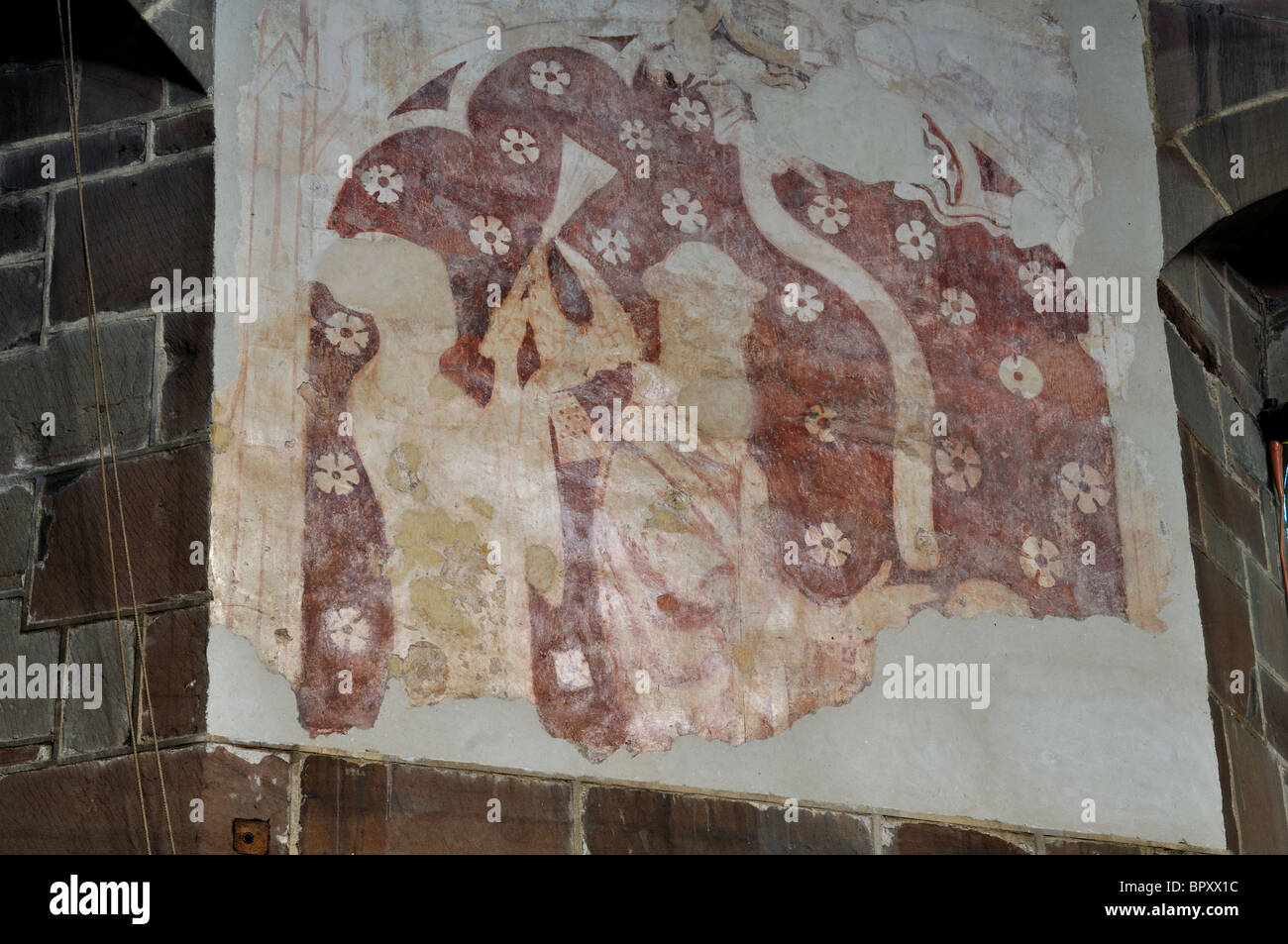 Wall paintings in All Saints Church, Alrewas, Staffordshire, England ...