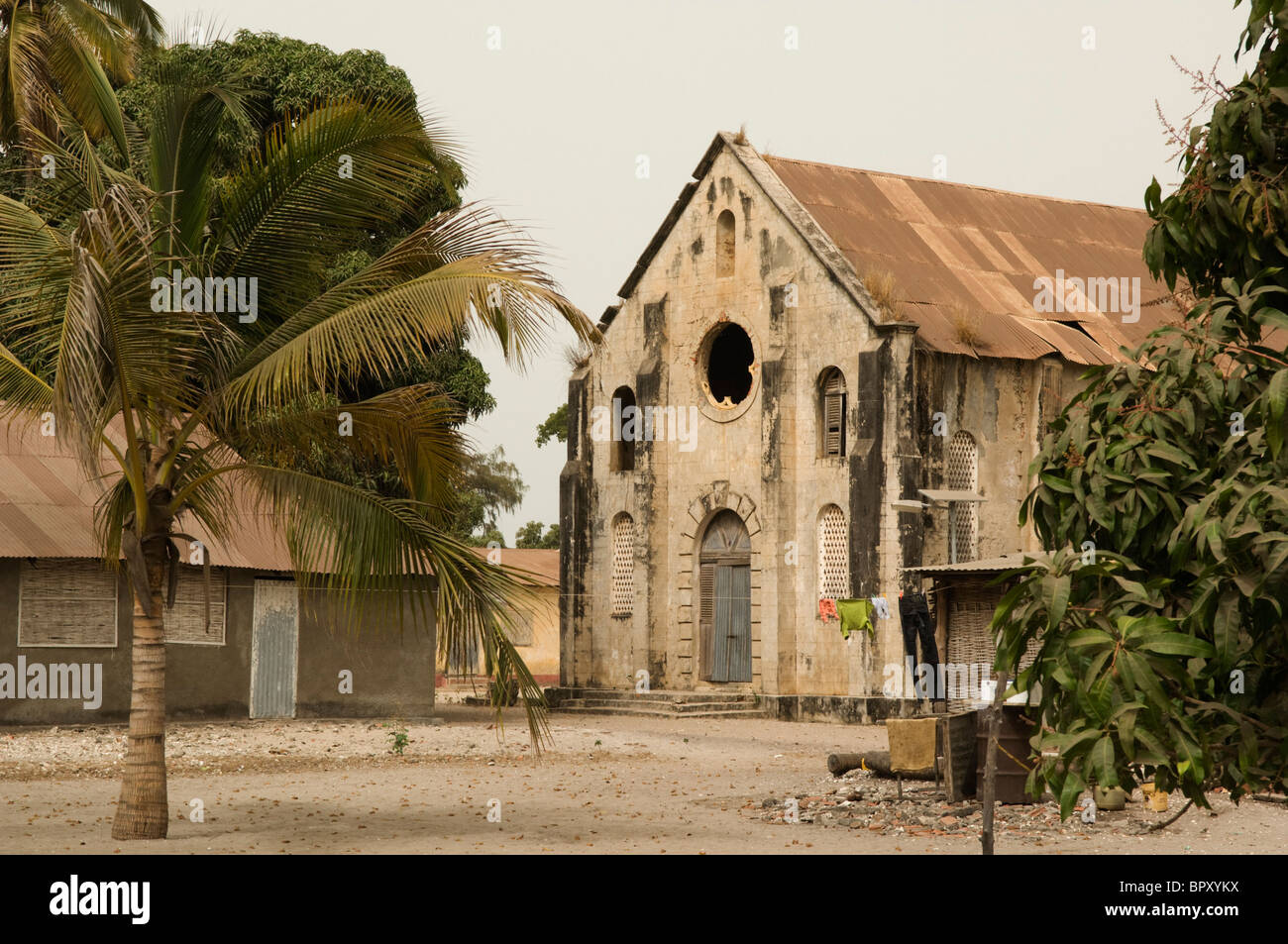 Colonial Breton-style church, Île de Karabane, Casamance, Senegal Stock ...