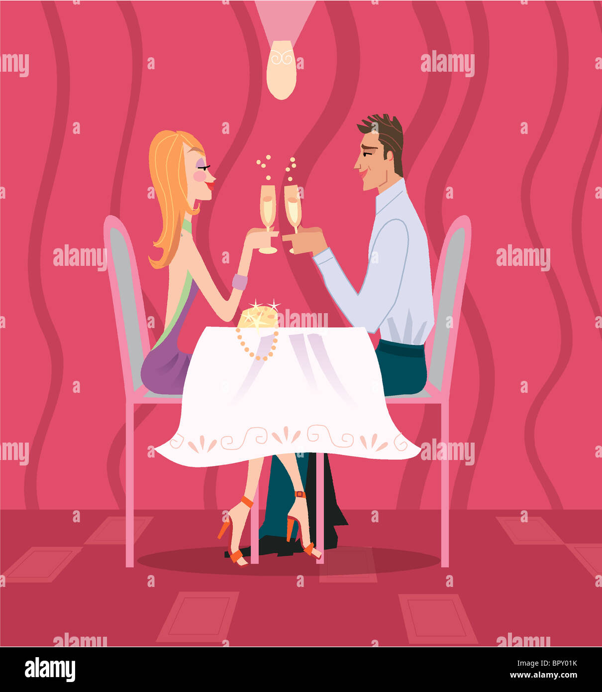Dinner for two cartoon hi-res stock photography and images - Alamy