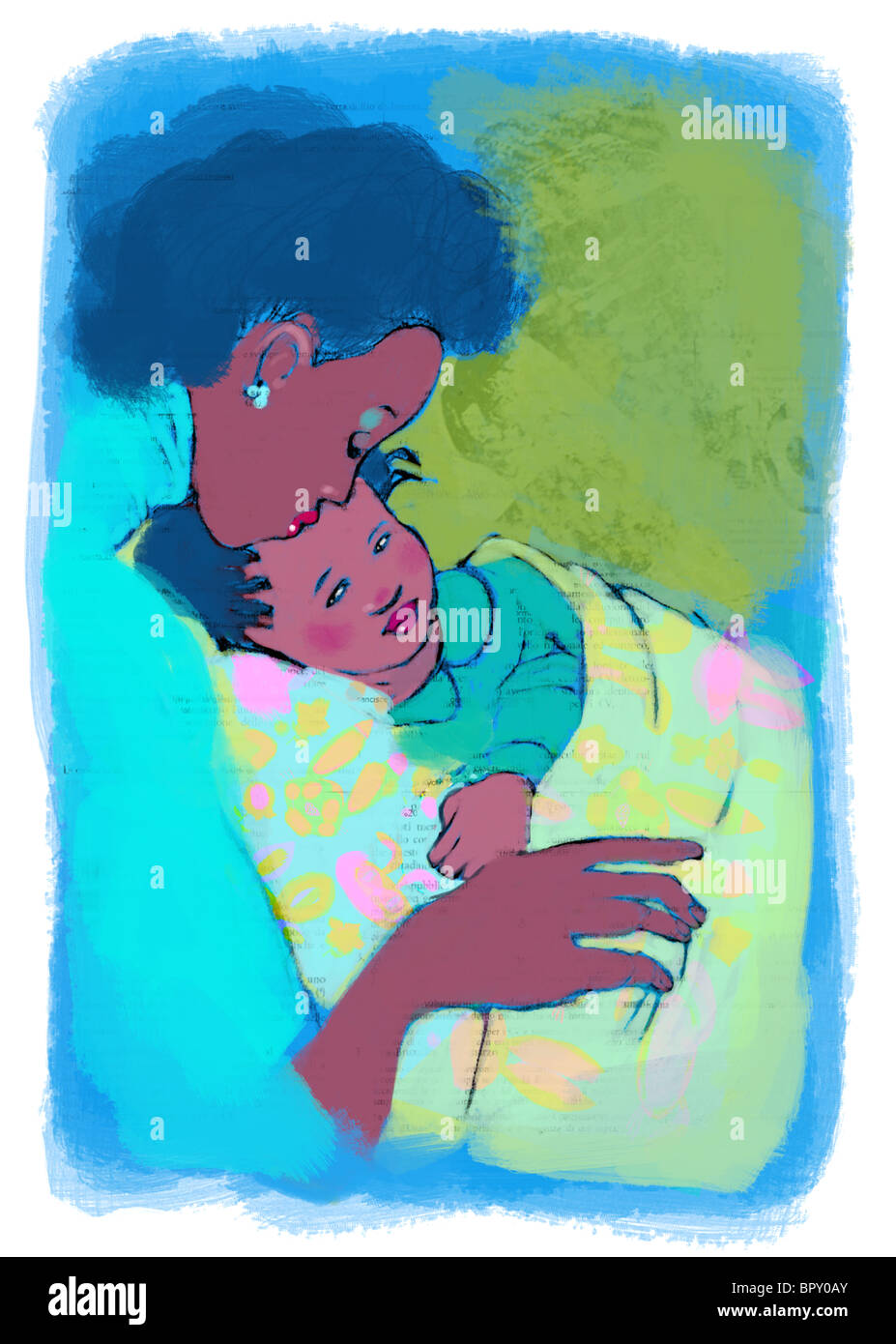 A woman caring for her child Stock Photo - Alamy