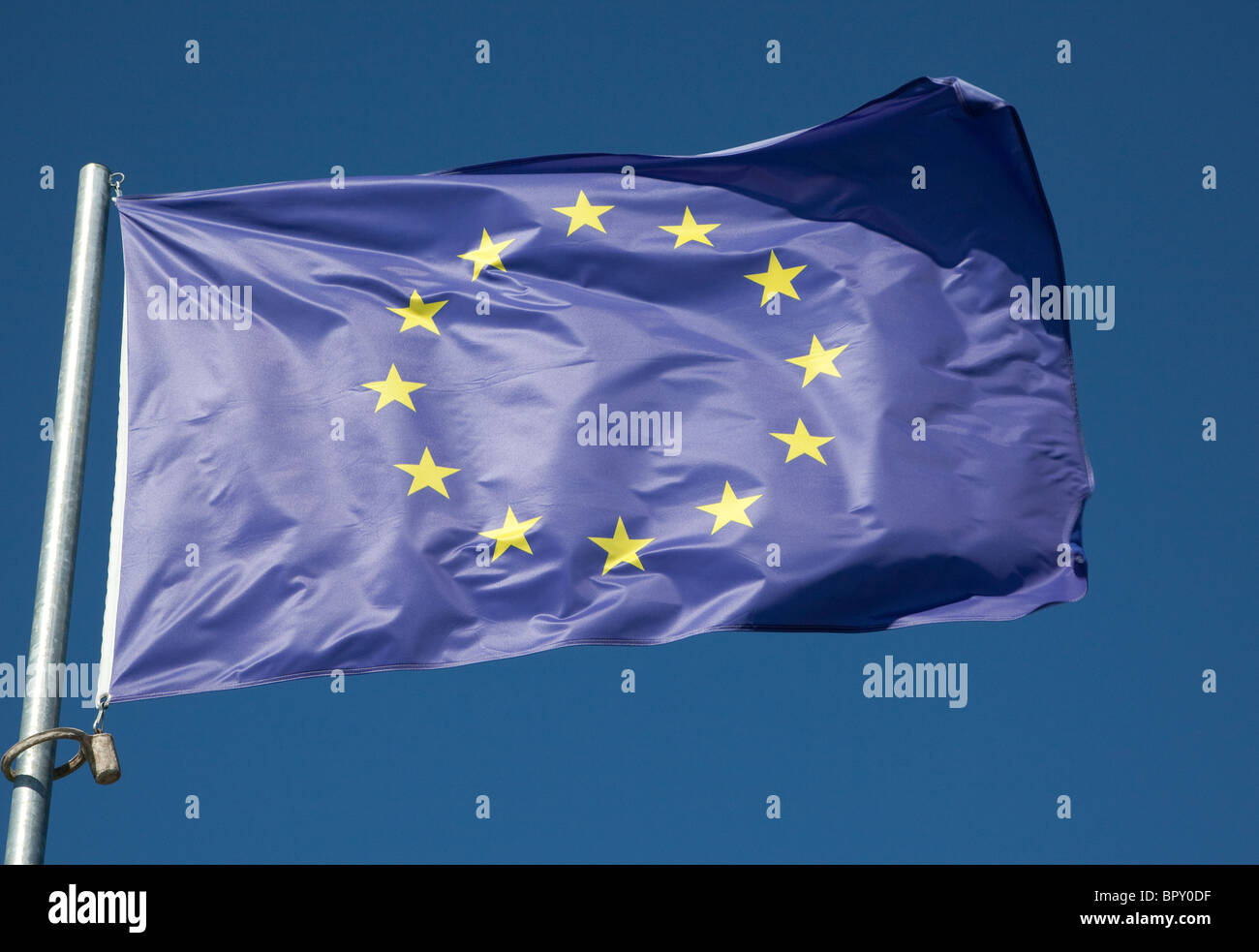 European Union flag flying in France Stock Photo - Alamy