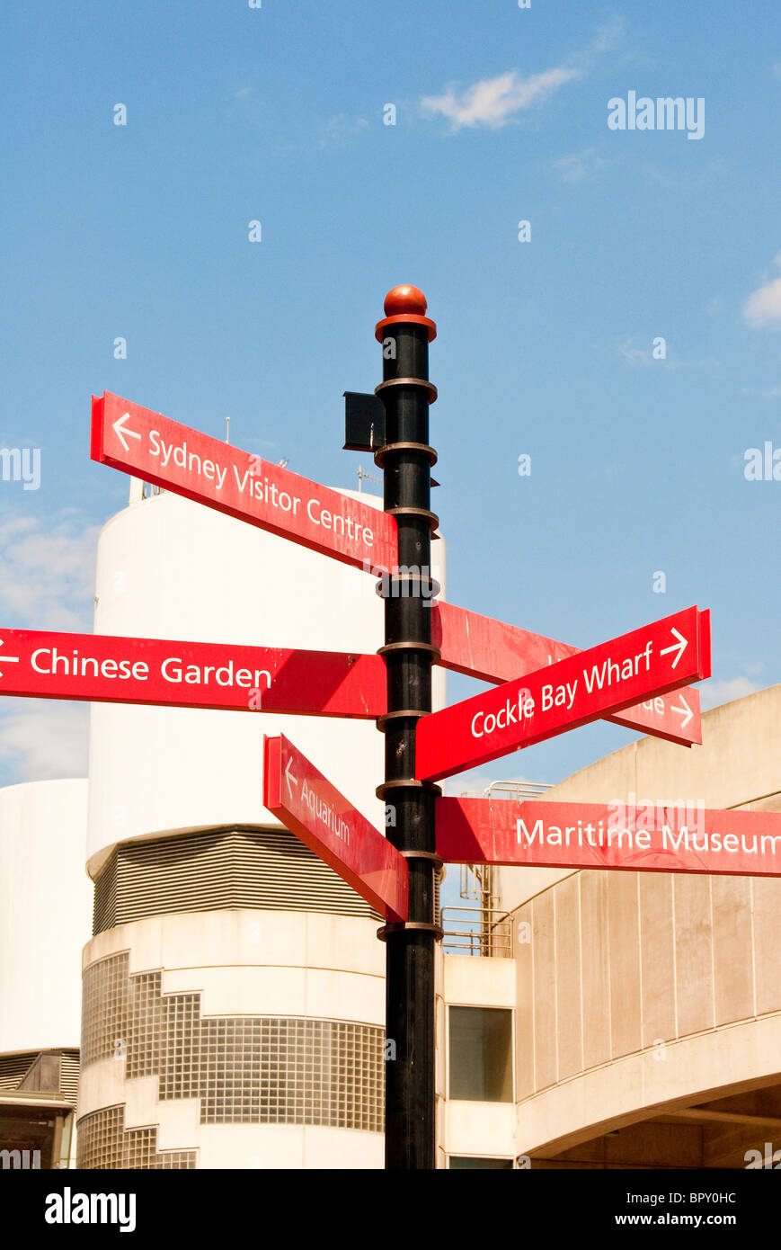 Darling Harbour street signs Stock Photo - Alamy