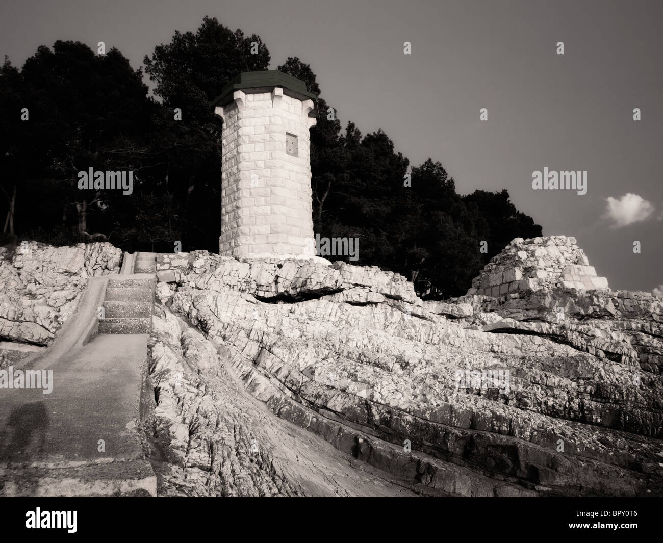 The old stone lighthouse,but still in use somewhere on the Adriatic ...