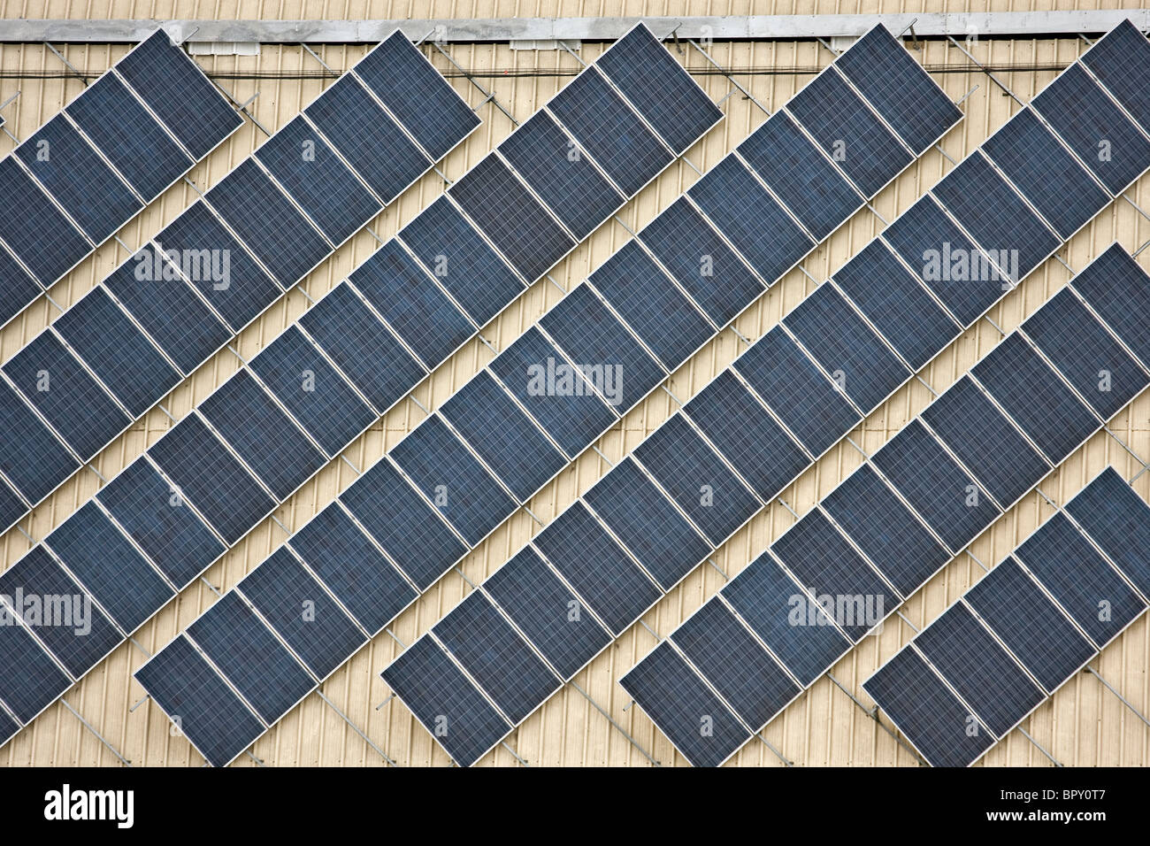 Aerial view of solar panels on a roof Stock Photo - Alamy