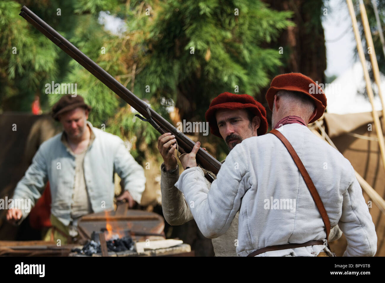 Tudor Weapon Smiths Repair a Matchlock Musket for Trayned Bands or the ...
