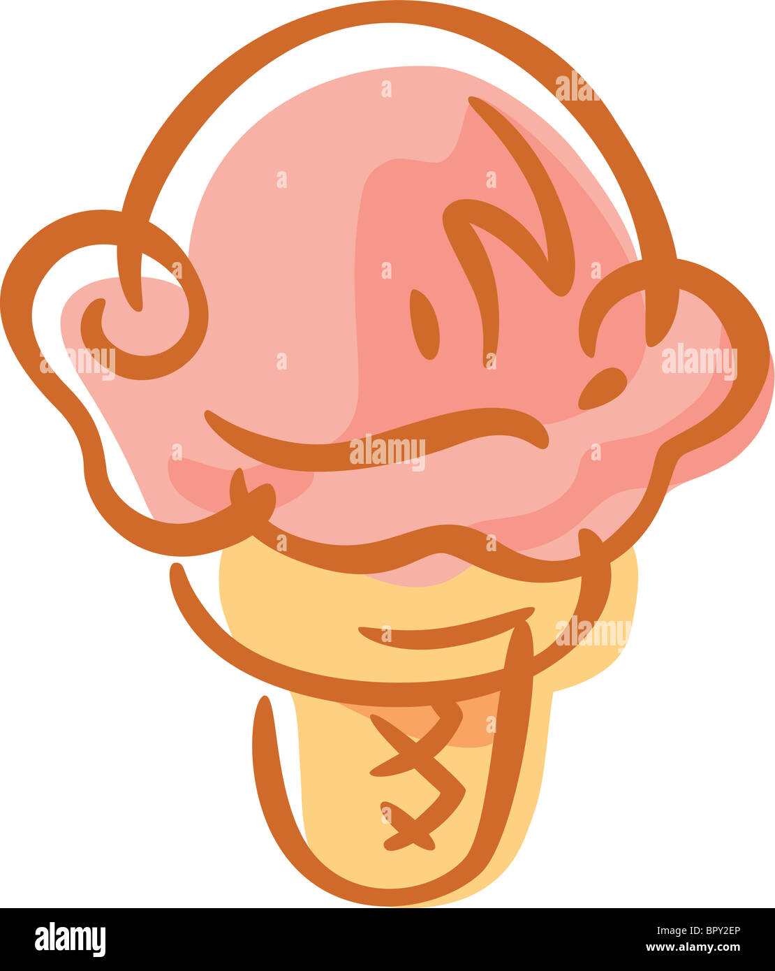 Cartoon drawing of an ice-cream cone Stock Photo - Alamy