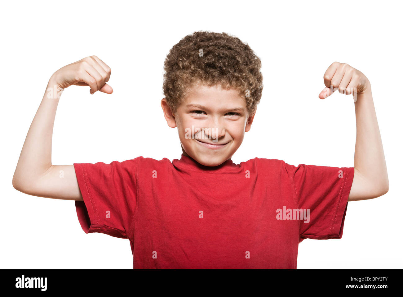 Kids flexing muscle hi-res stock photography and images - Alamy