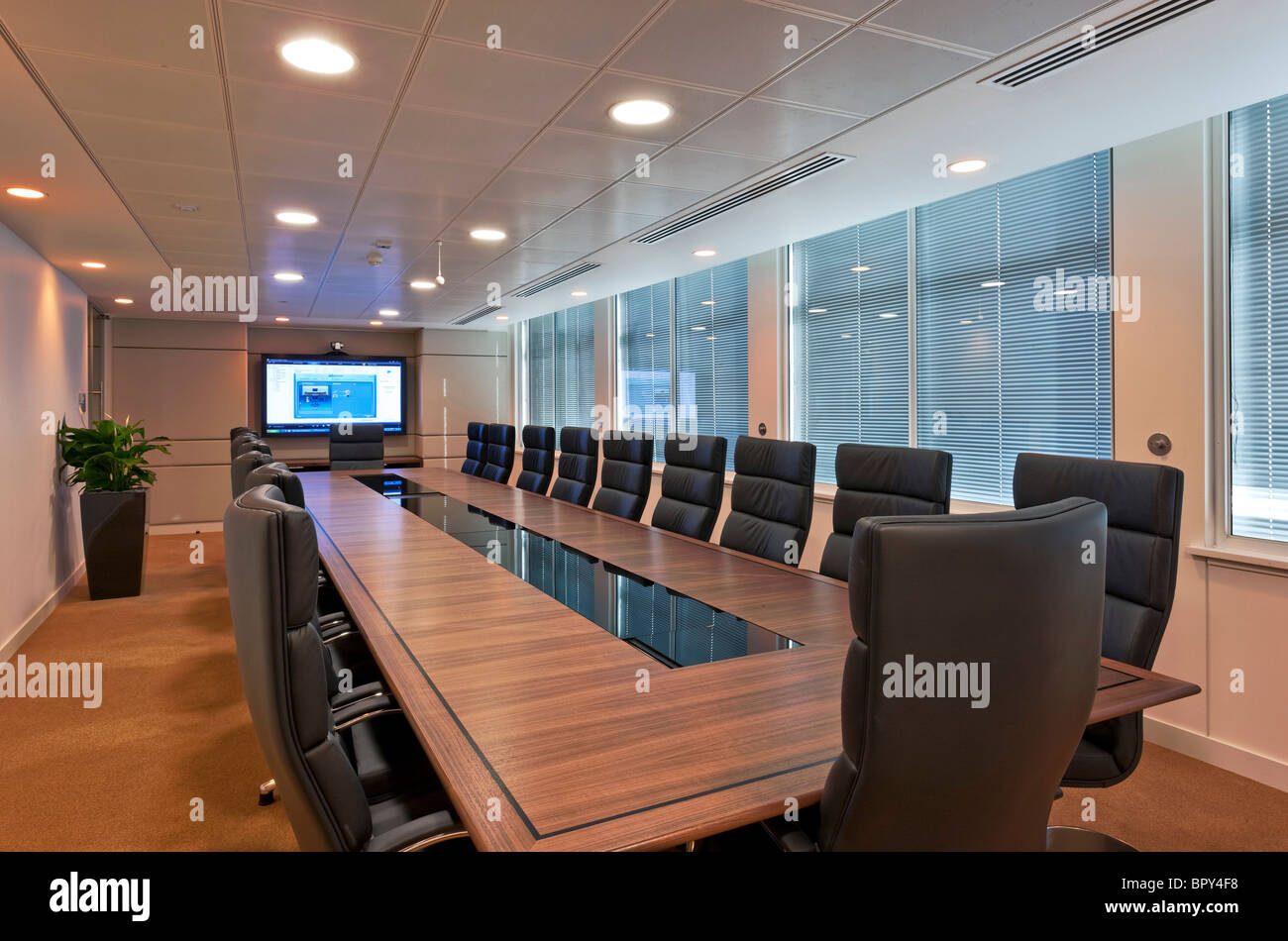 Boardroom at Aramco offices at the Centre Point building in London ...