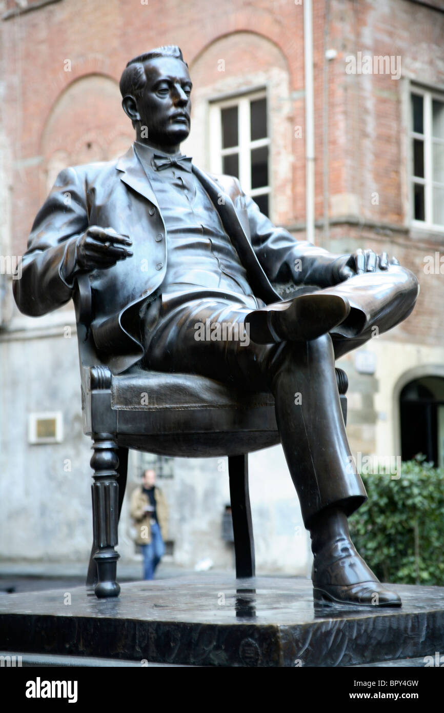 Statue of Giacomo Puccini, Italian opera composer (1858 - 1929) in ...