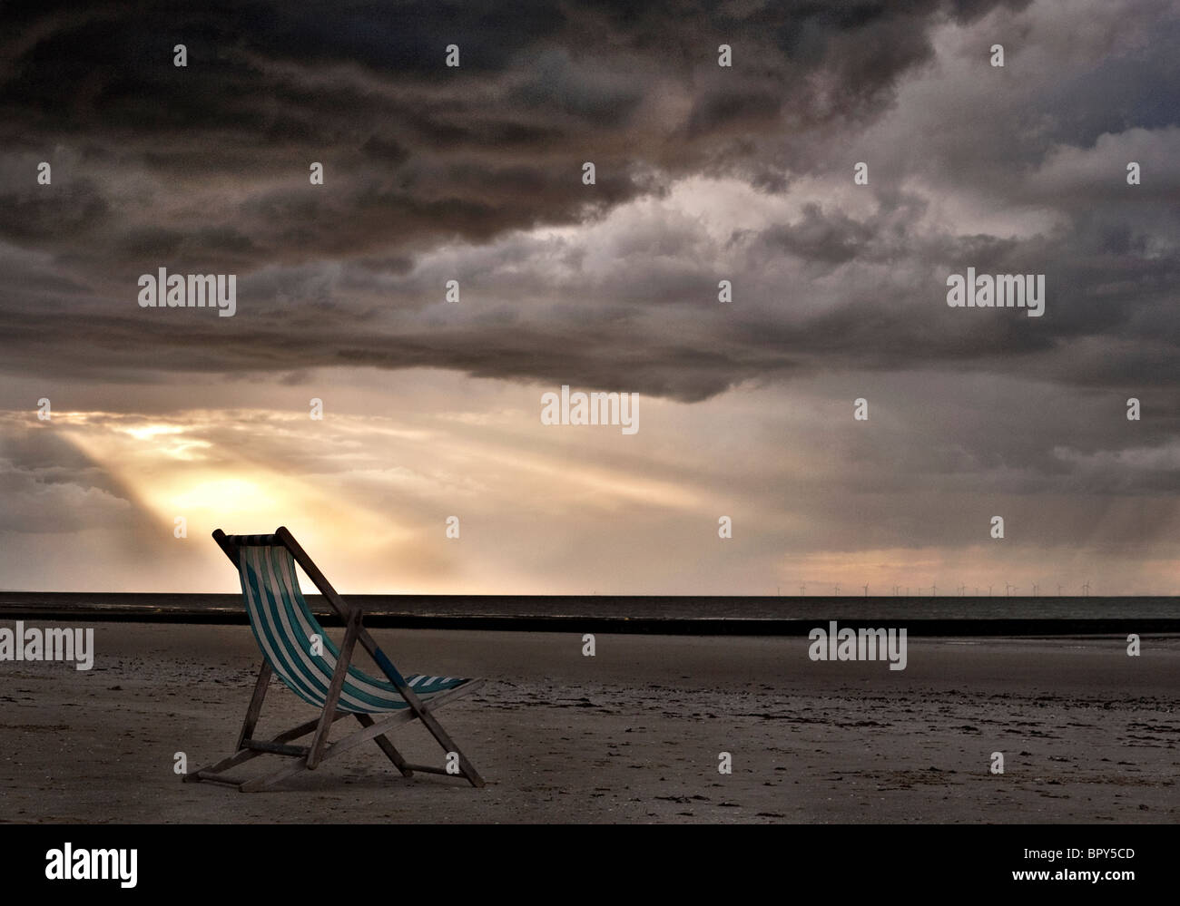 Sunset on Minnis bay beach near Margate Kent 2010 Stock Photo - Alamy