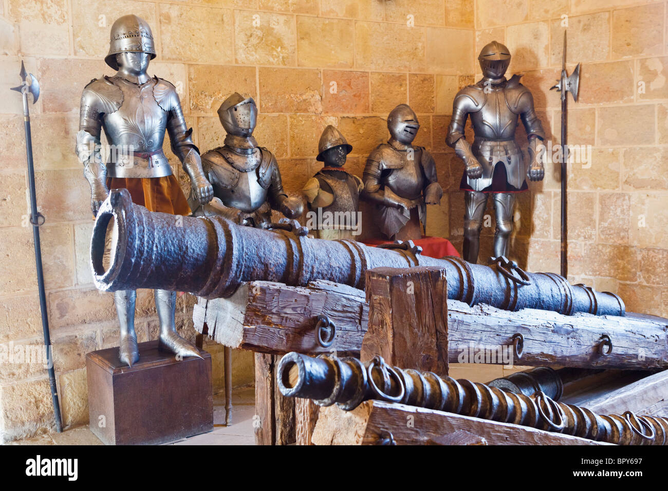 Segovia, Segovia Province, Spain. 14th and 15th century artillery ...