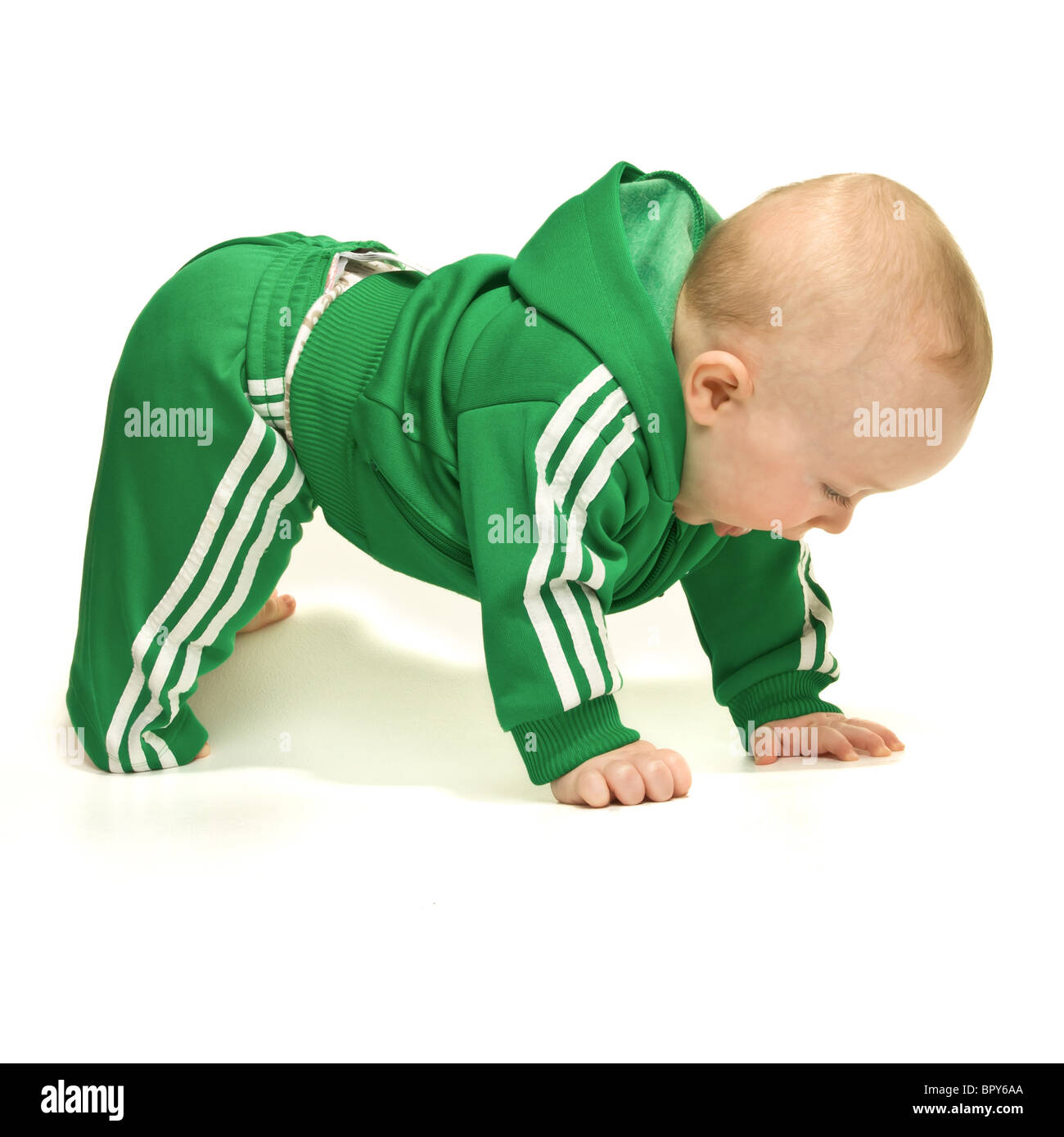 Cute active baby boy isolated on white background Stock Photo - Alamy