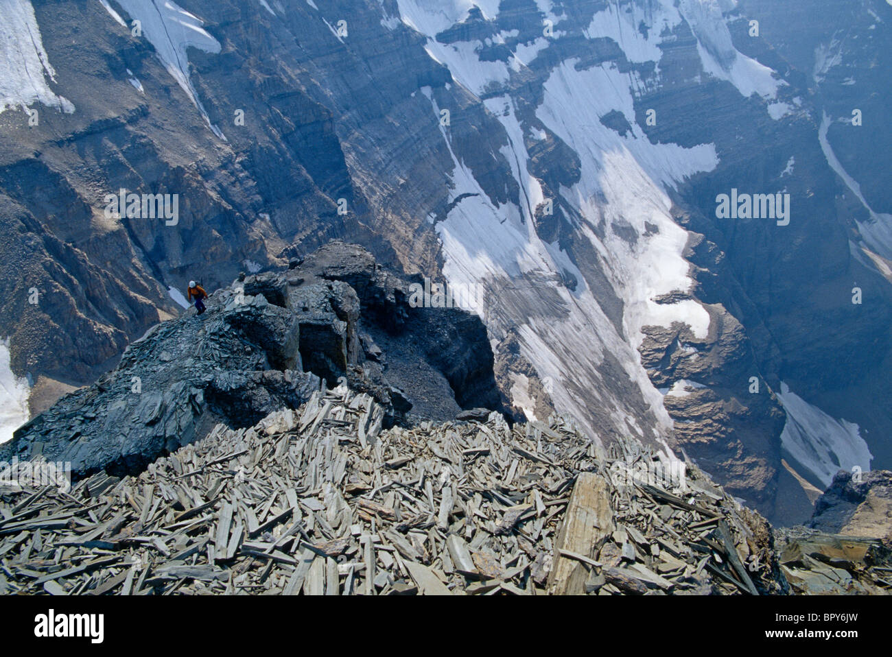 Mountain climber on ridge, Canada Stock Photo - Alamy