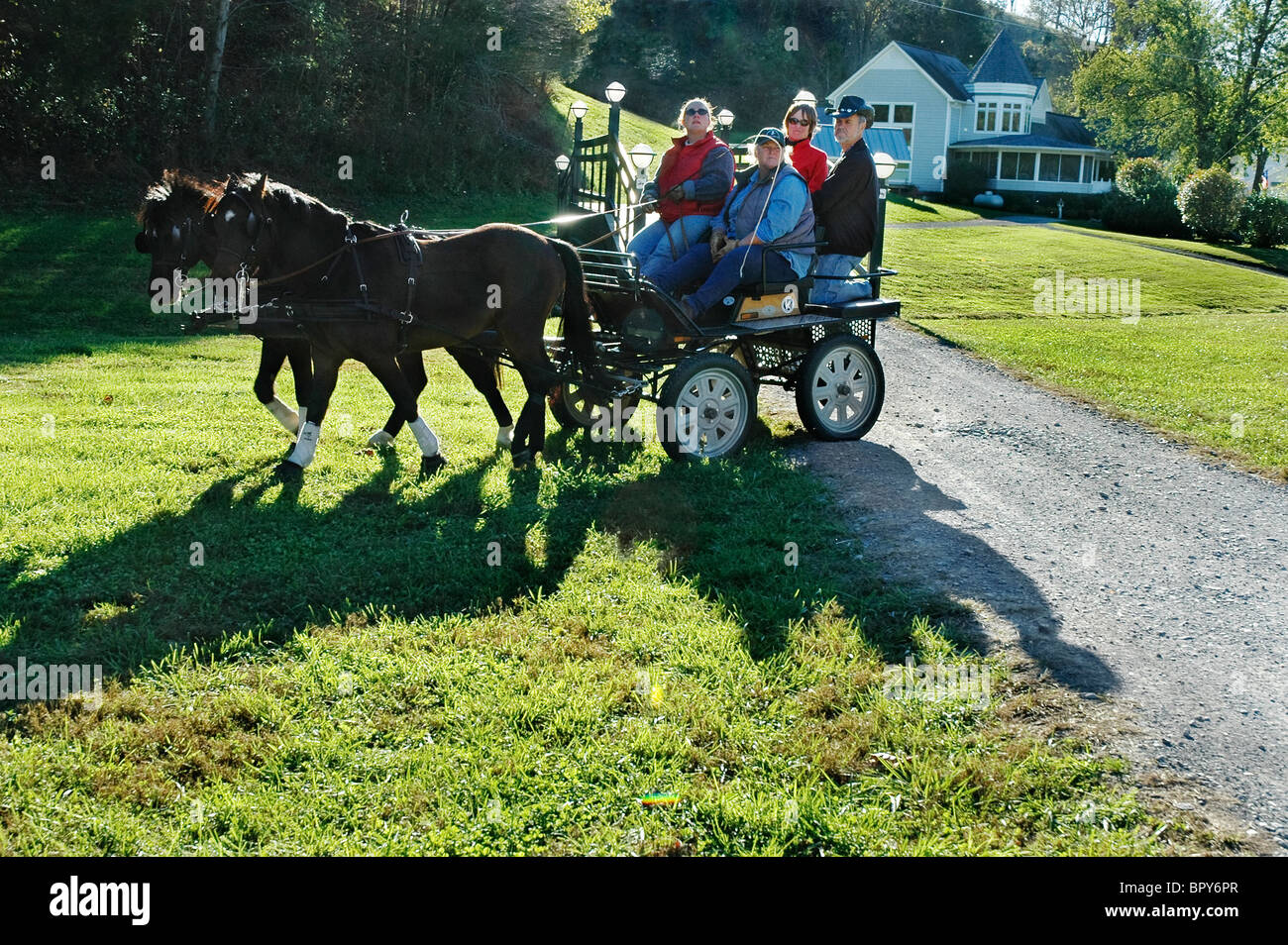 Riding around the grounds of the Cannon Carriage Driving Center ...