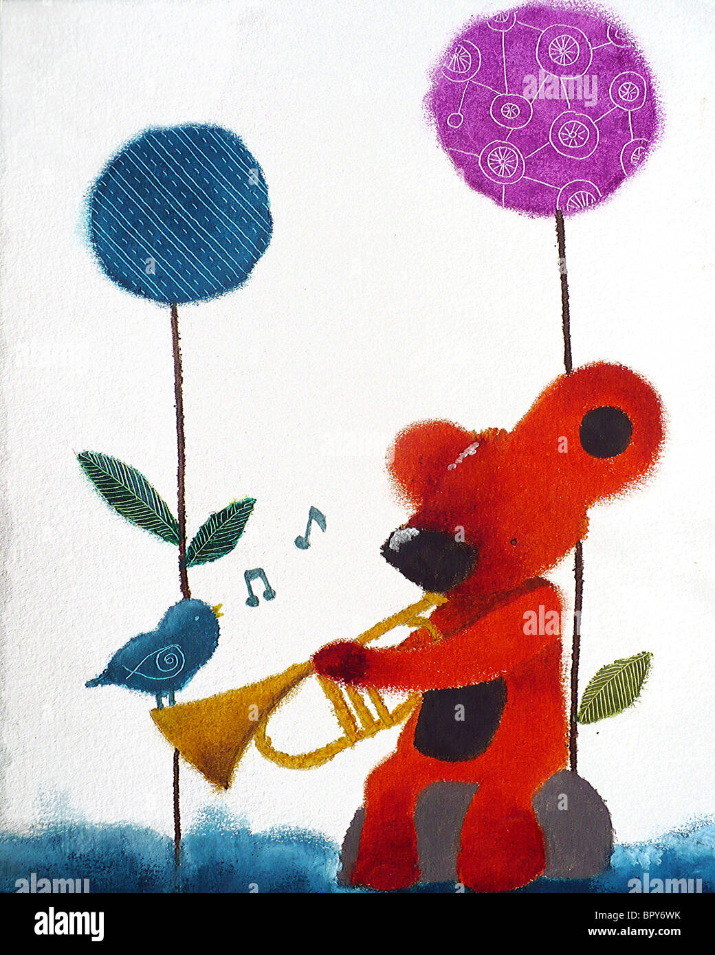 Animals playing music painting hi-res stock photography and images - Alamy