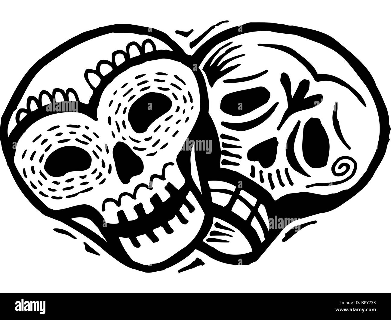 Sad Sugar Skull Drawing