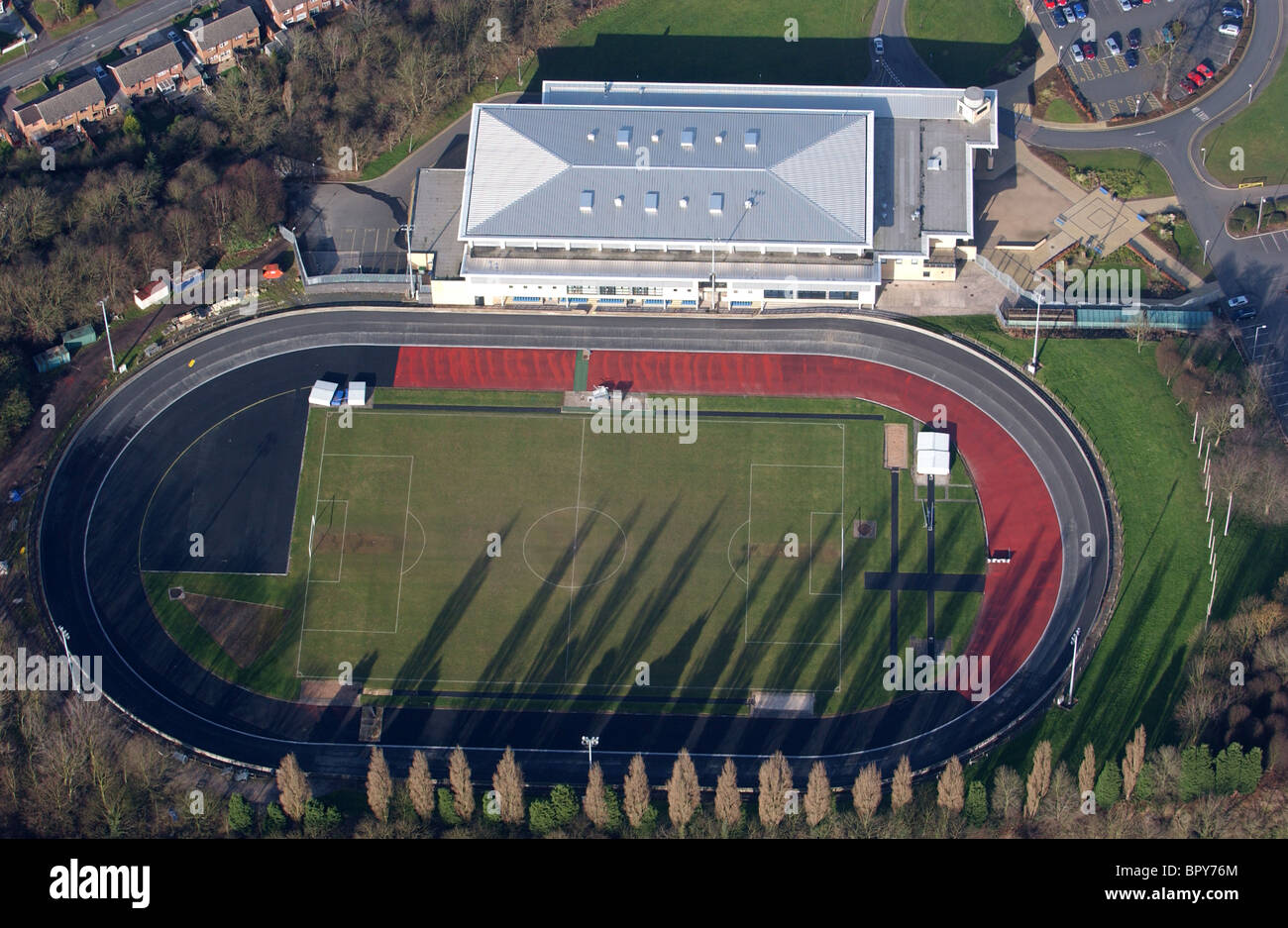 Aerial of Aldersley Stadium in Wolverhampton Stock Photo, Royalty Free ...
