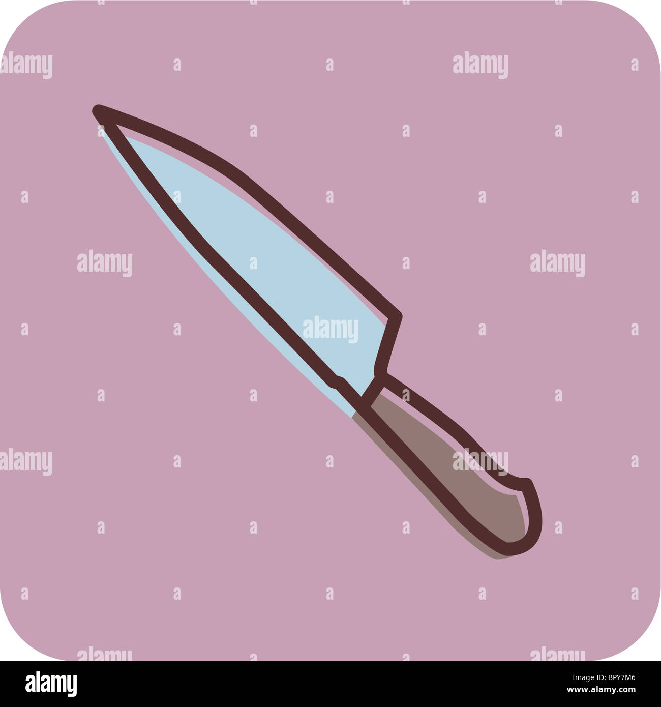 Illustration of a knife on a purple background Stock Photo - Alamy