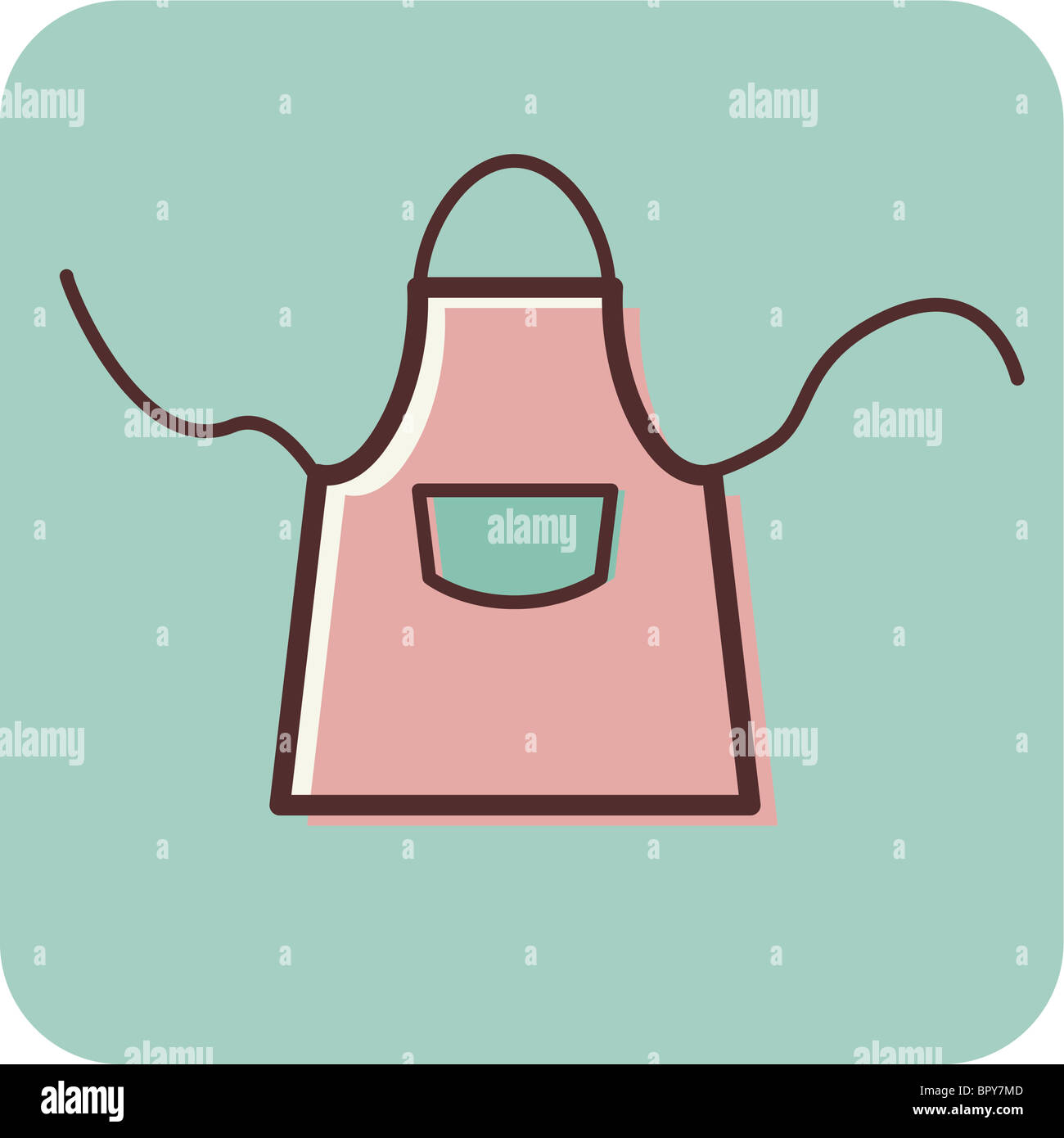 Illustration of a pink apron Stock Photo - Alamy