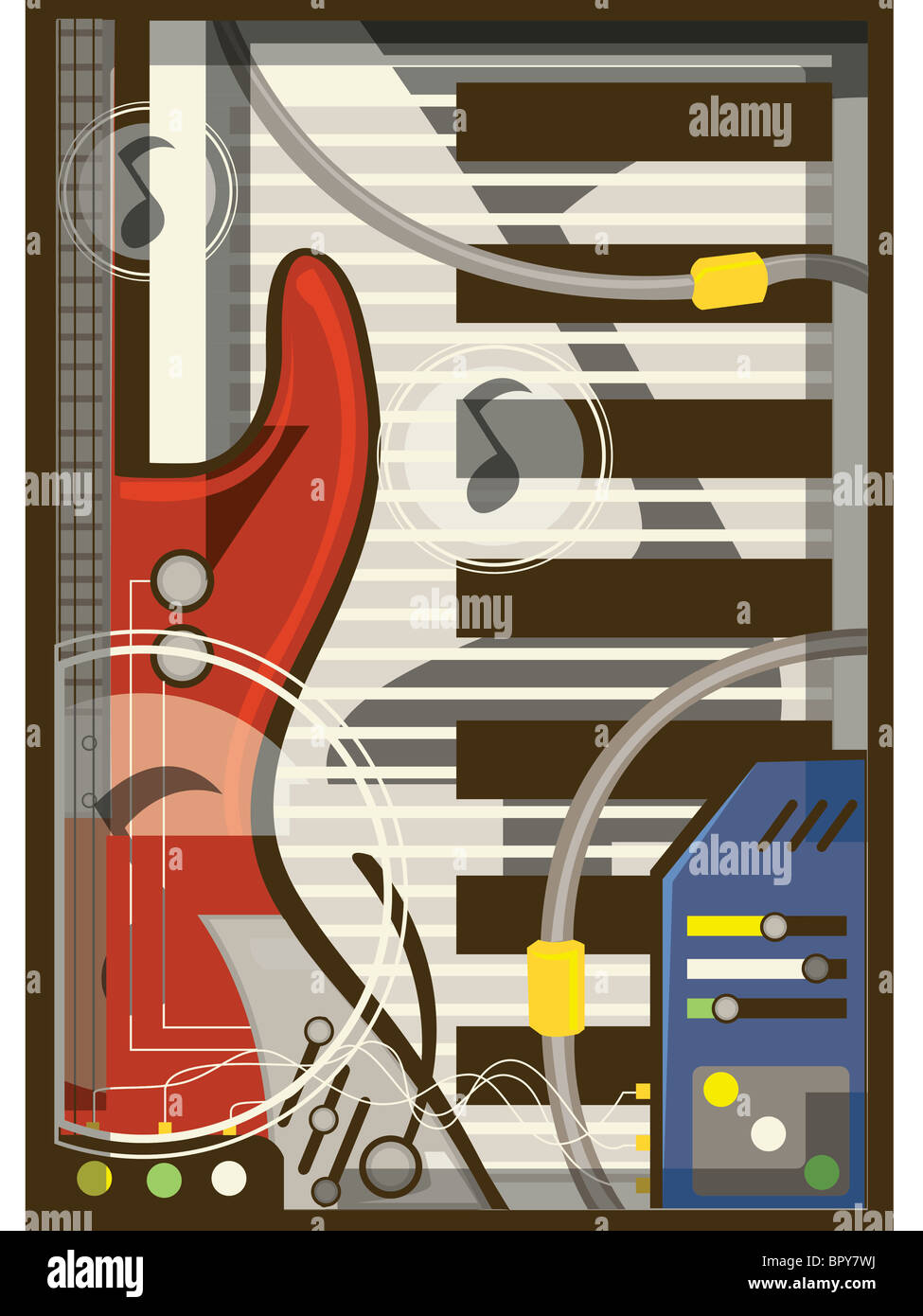 An illustration of musical instruments Stock Photo - Alamy