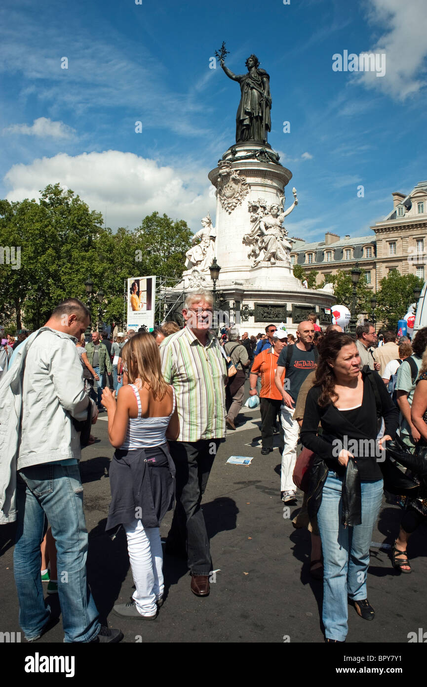 Paris, France, Crowd of People on Street at Anti-Government Protests ...