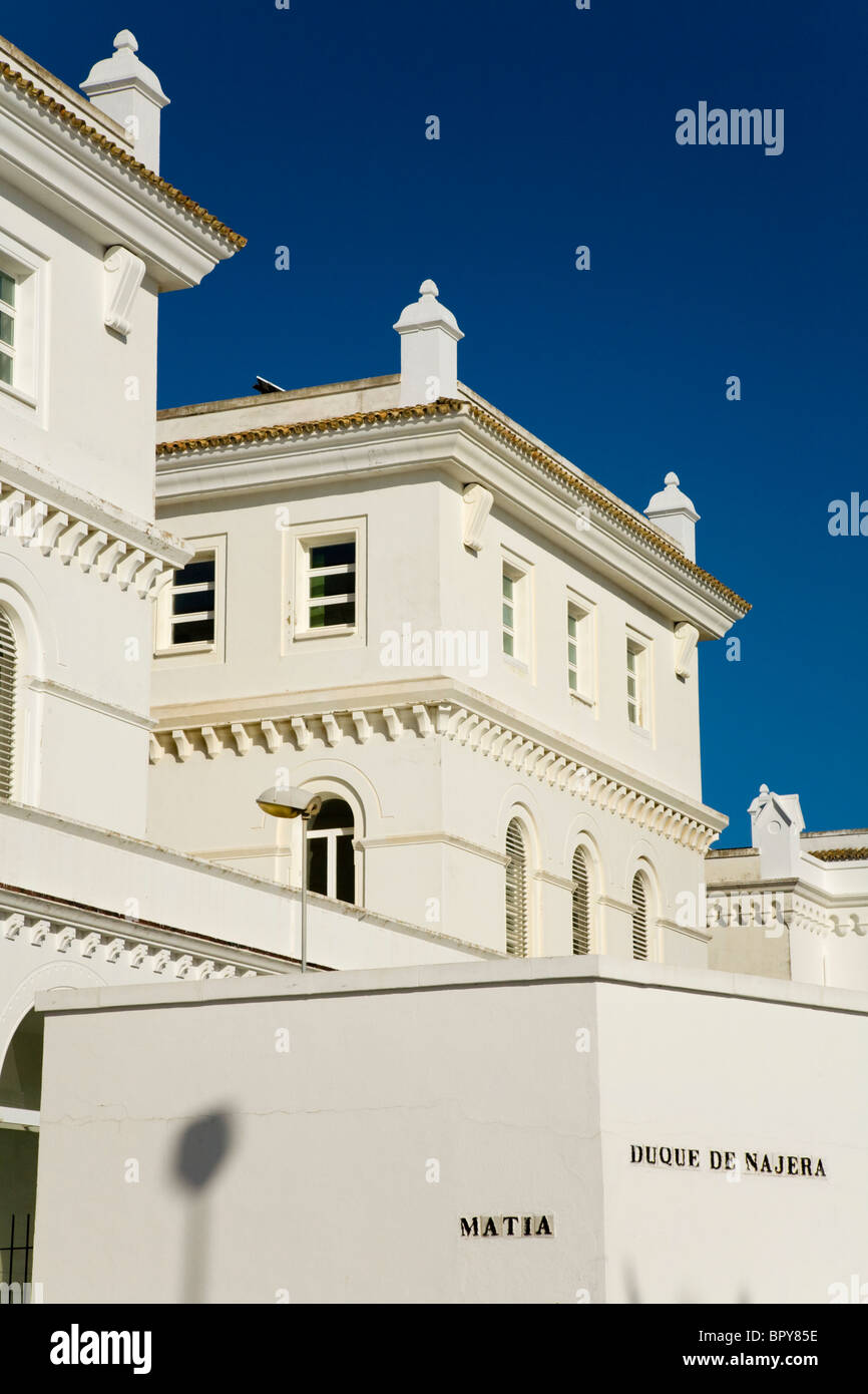 White buildings and deep blue sky in Cadiz, Spain Stock Photo - Alamy