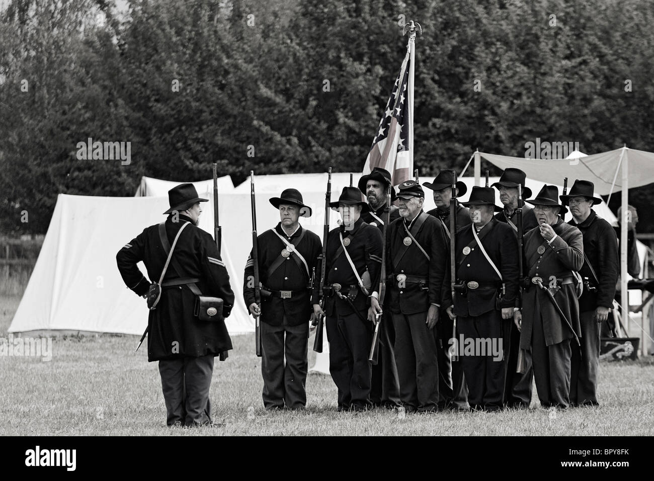 American Civil War Unionist Soldiers in Camp Stock Photo - Alamy