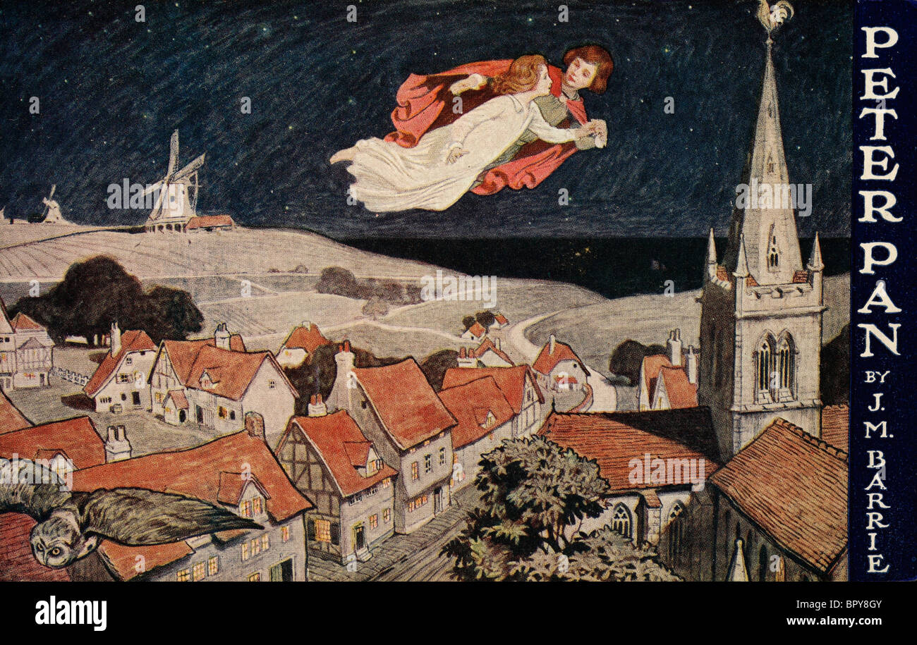 Peter Pan by James Matthew Barrie. A scene from the children's play ...