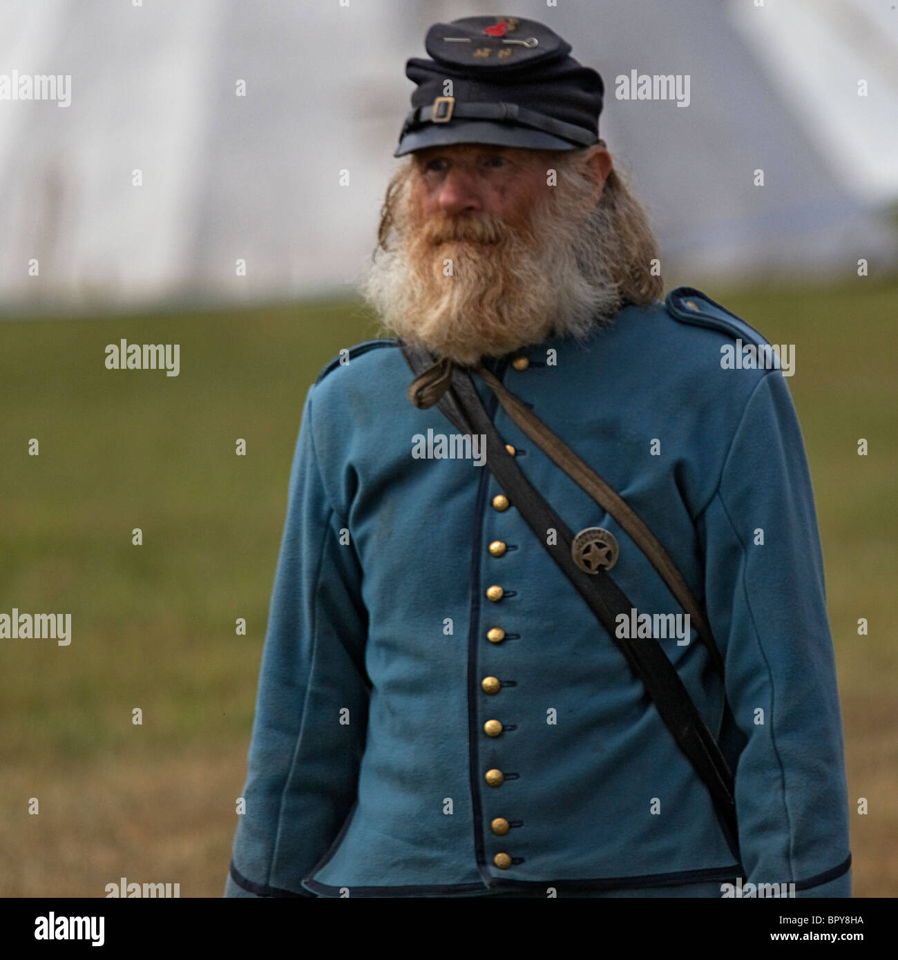 American Civil War Bluecoat - Grizzled Veteran Old Timer Stock Photo ...