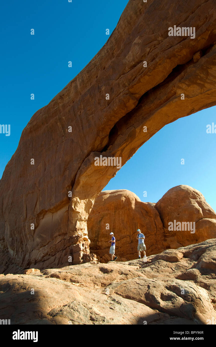 Window Arch with people Arches National Park Moab Utah Stock Photo - Alamy