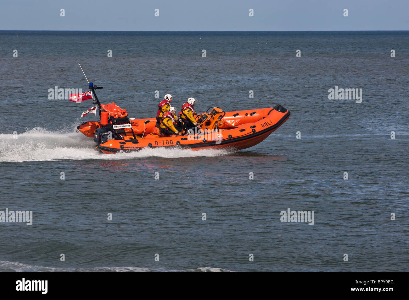 Atlantic 75 Class B RNLI Lifeboat, in the North Sea of Staithes, North ...
