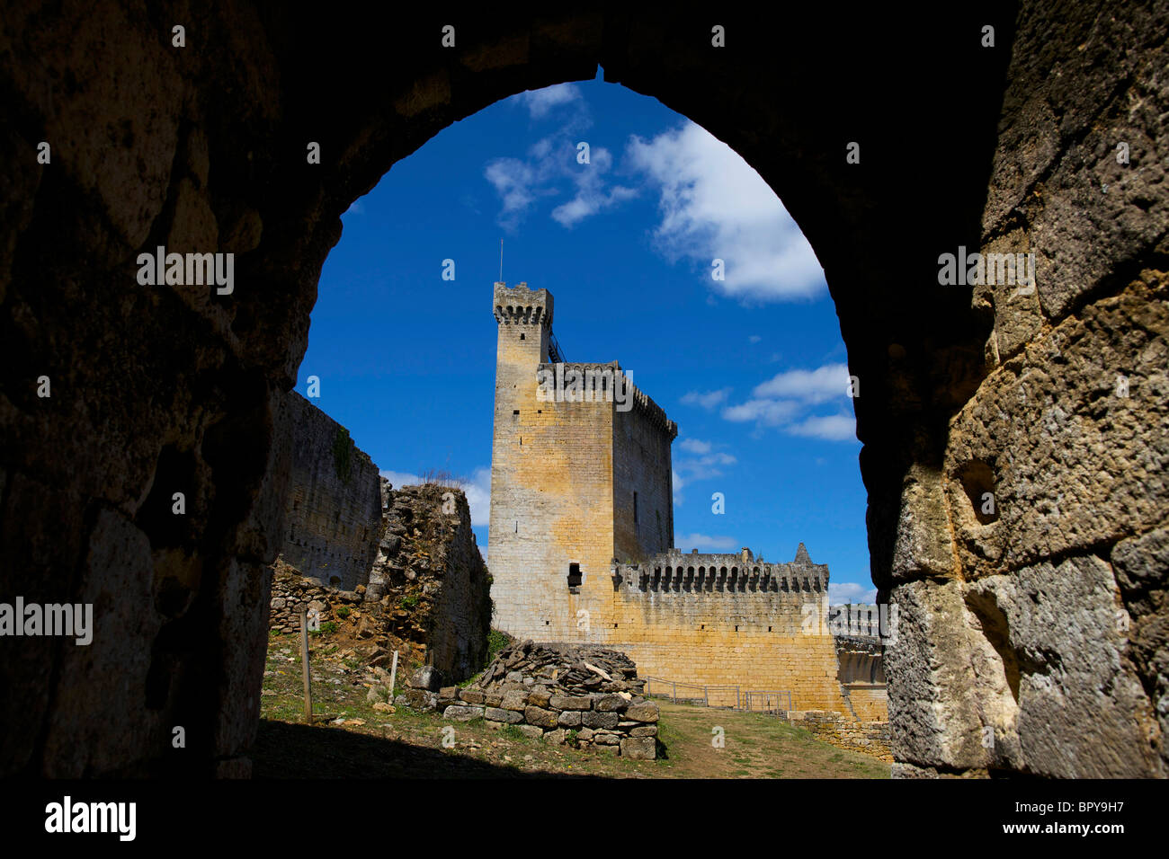 The ruins of Commarque Castle in the Dordogne France used as a location ...