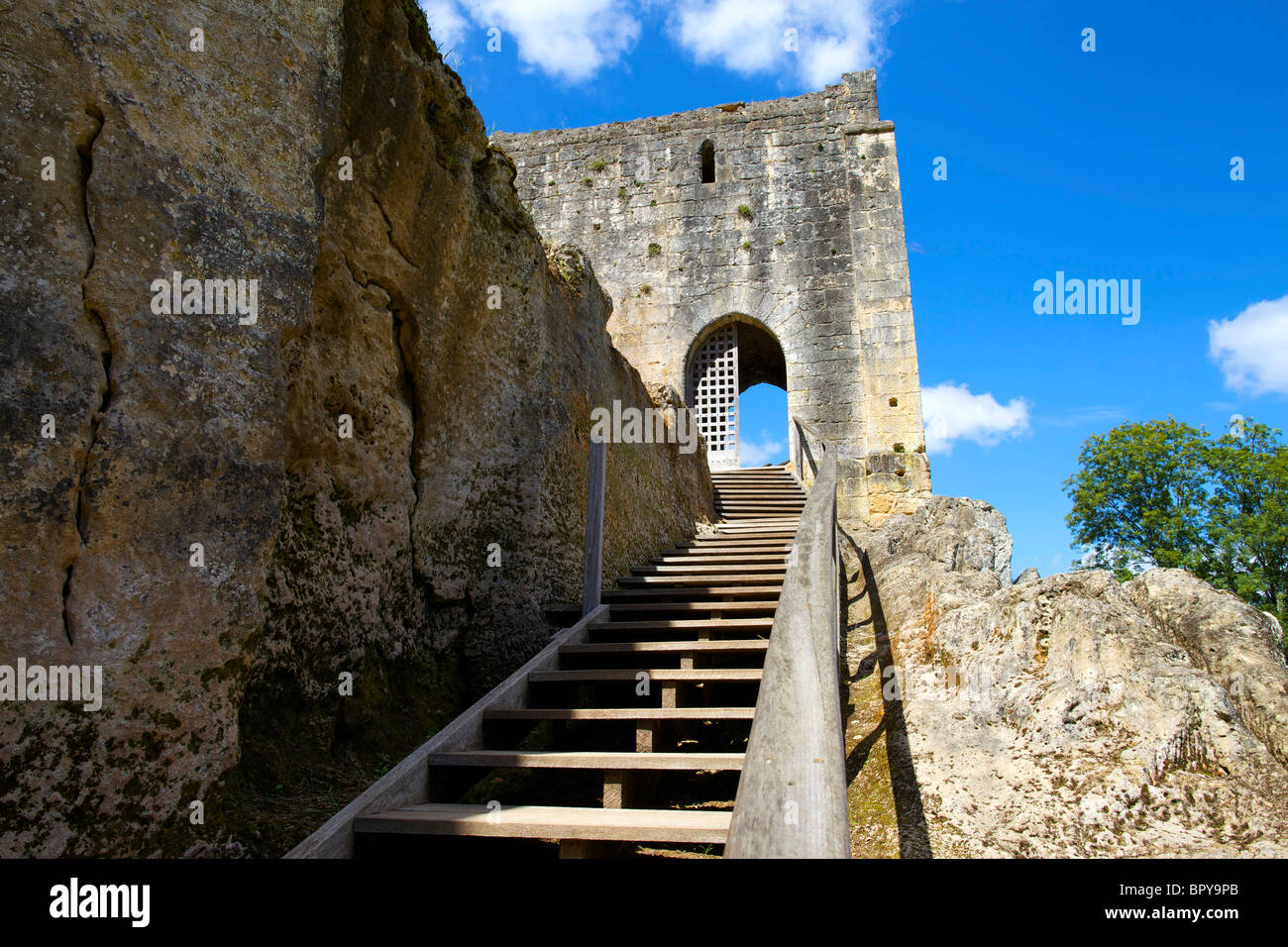 The ruins of Commarque Castle in the Dordogne France used as a location ...