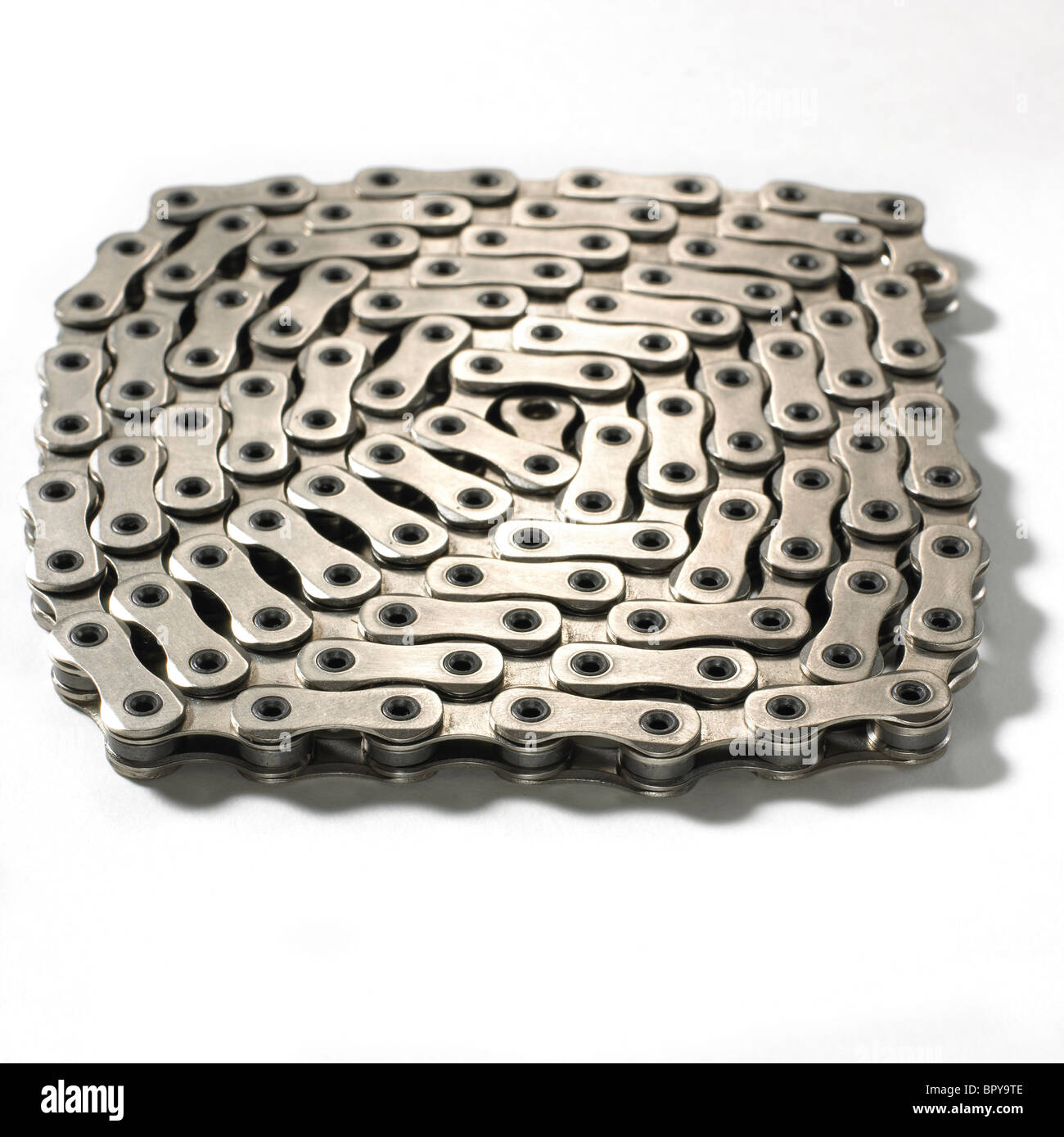 clean bicycle chain on a white background Stock Photo - Alamy