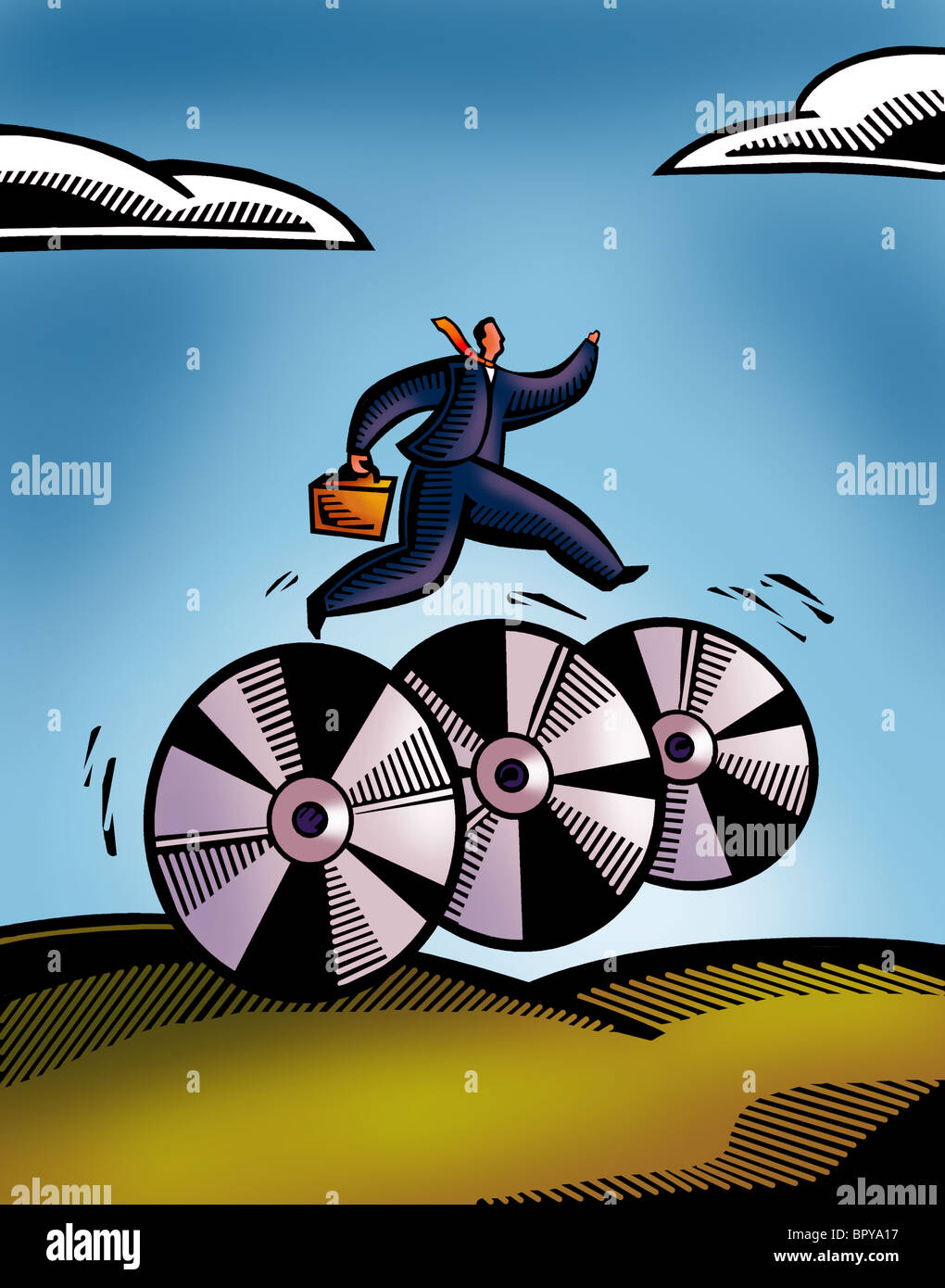 Cartoon rushing man hi-res stock photography and images - Alamy
