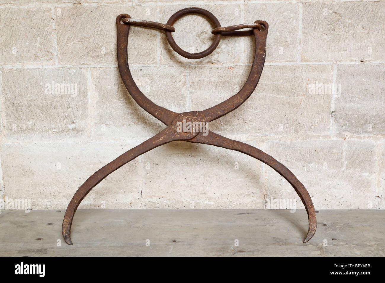 Segovia, Segovia Province, Spain. Medieval stone lifting device on ...