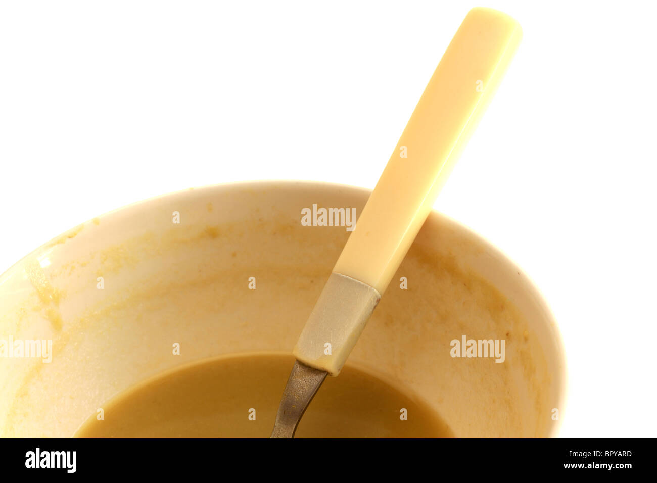 Dirty Soup Bowl Stock Photo - Alamy