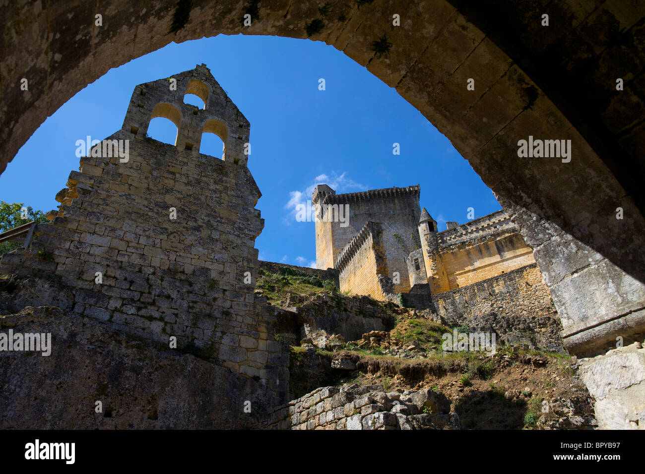 The ruins of Commarque Castle in the Dordogne France used as a location ...
