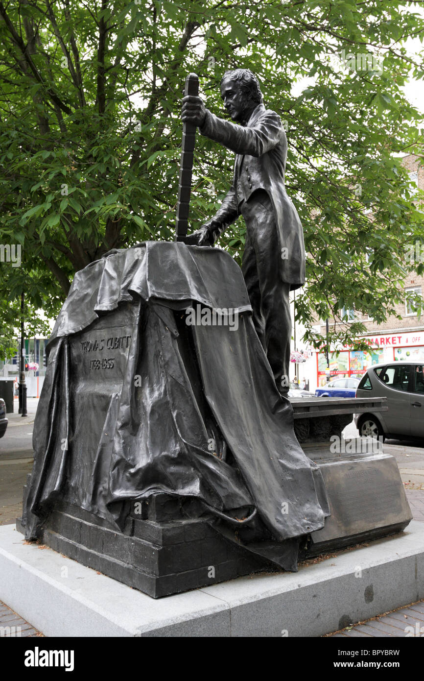Statue of builder Thomas Cubitt at the junction of St Georges Drive and ...