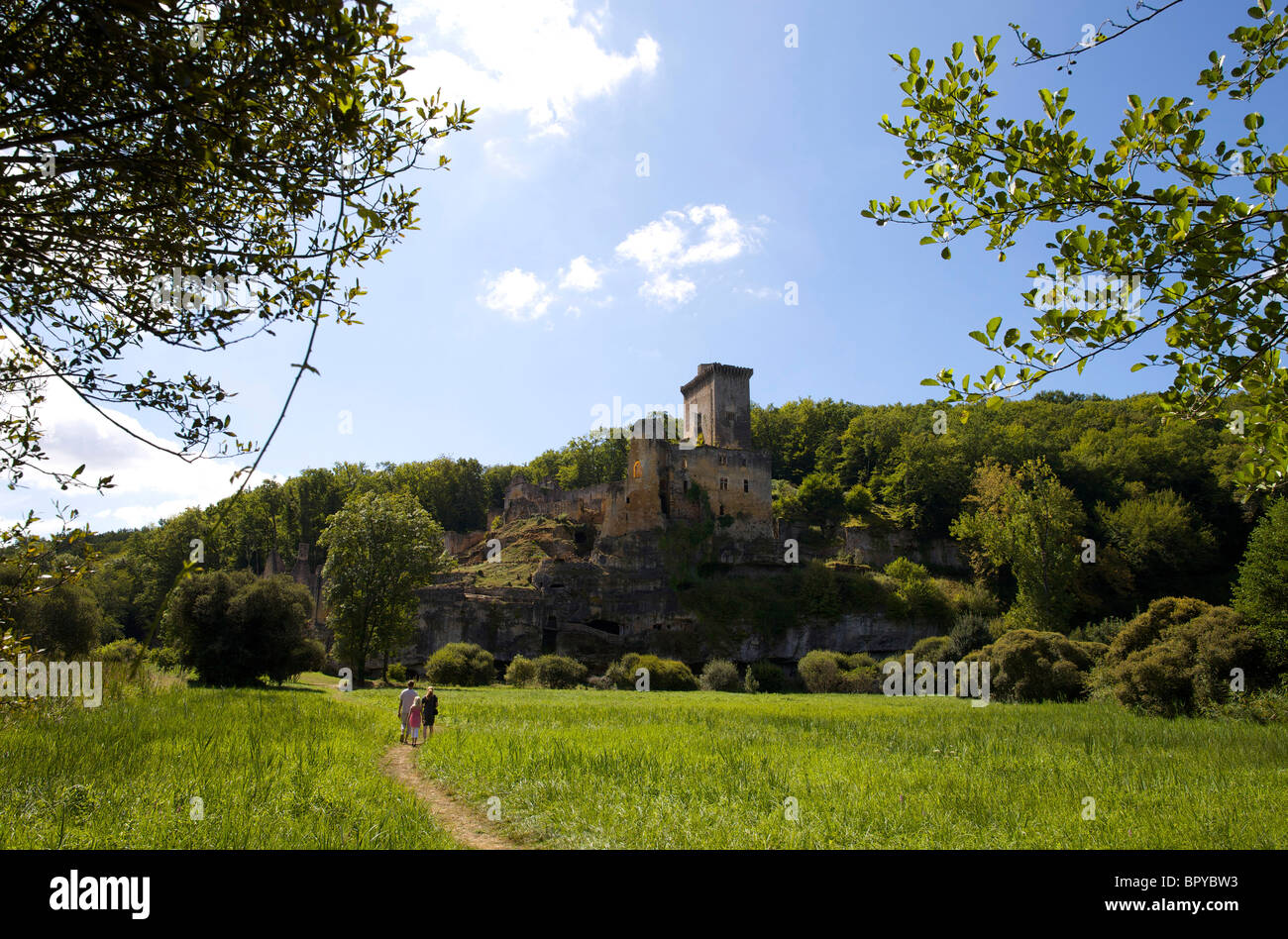 The ruins of Commarque Castle in the Dordogne France used as a location ...