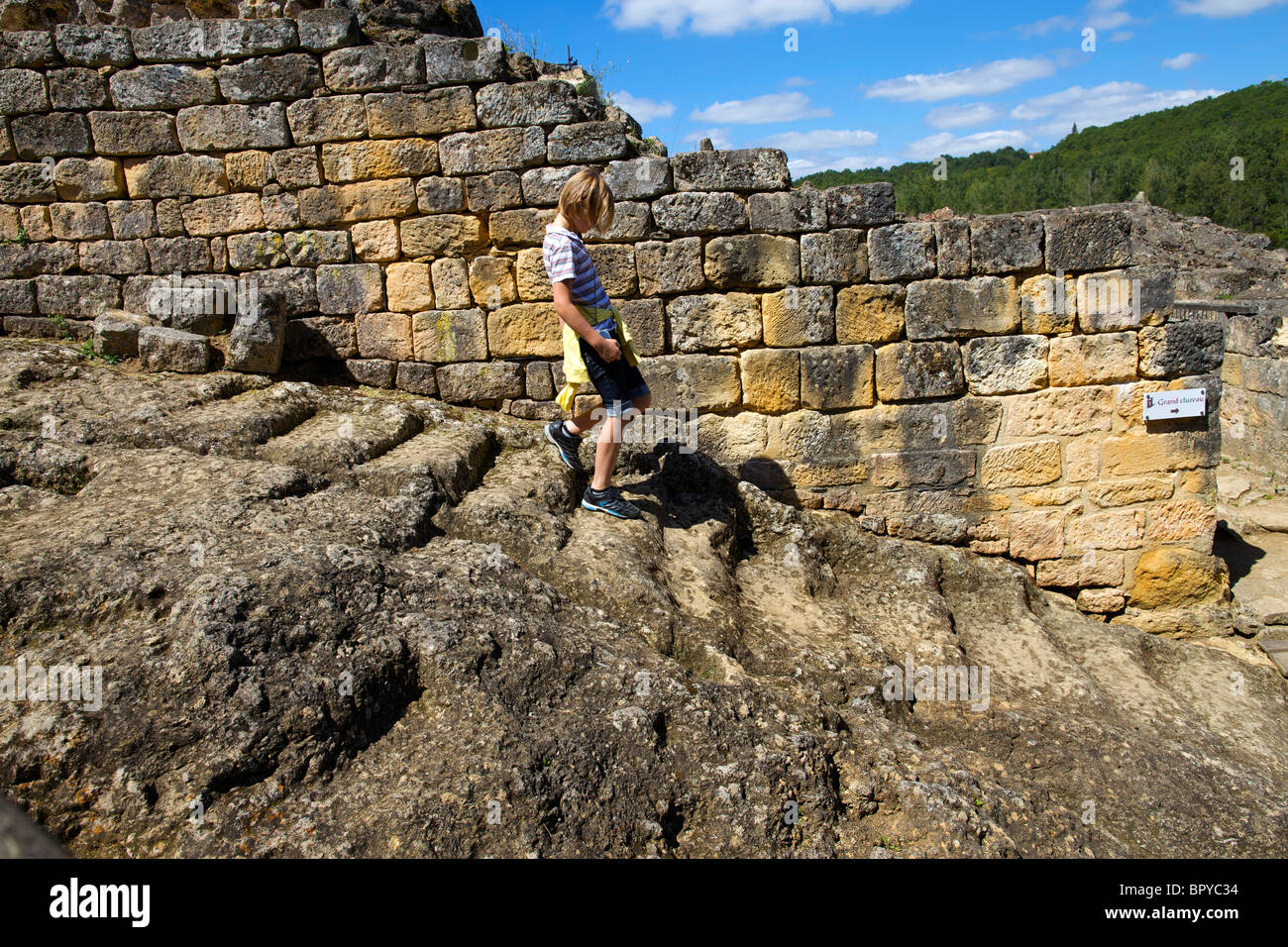 The ruins of Commarque Castle in the Dordogne France used as a location ...